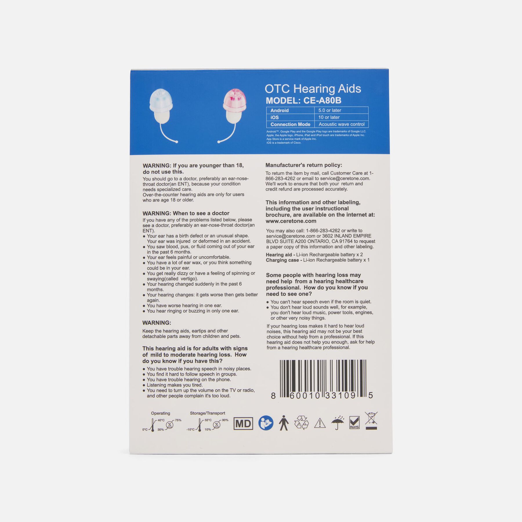 HSA Eligible Ceretone Core One OTC Hearing Aids | HSA Eligible