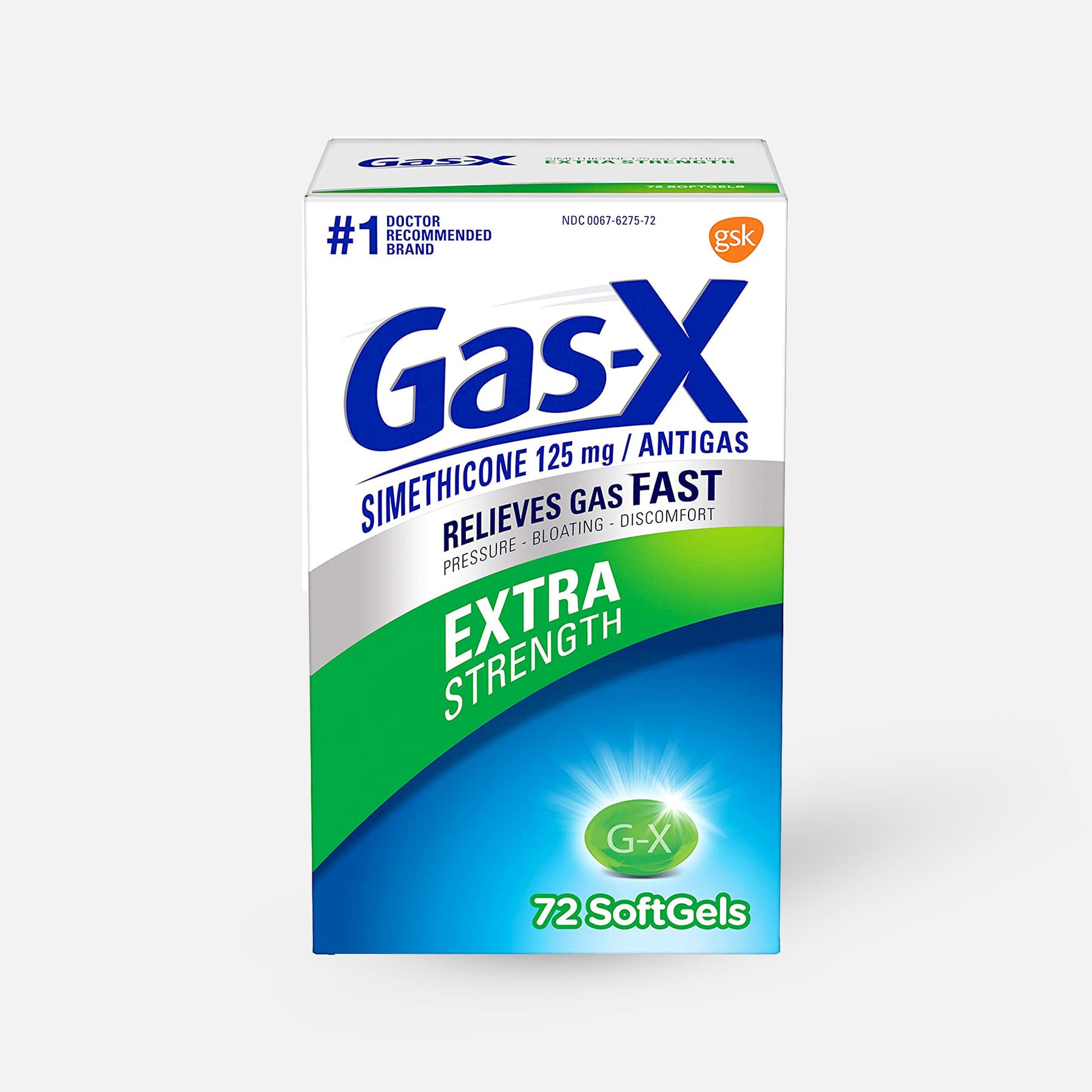 HSA Eligible Gas-X Extra Strength Softgel, 125 mg, For Fast Relief From ...