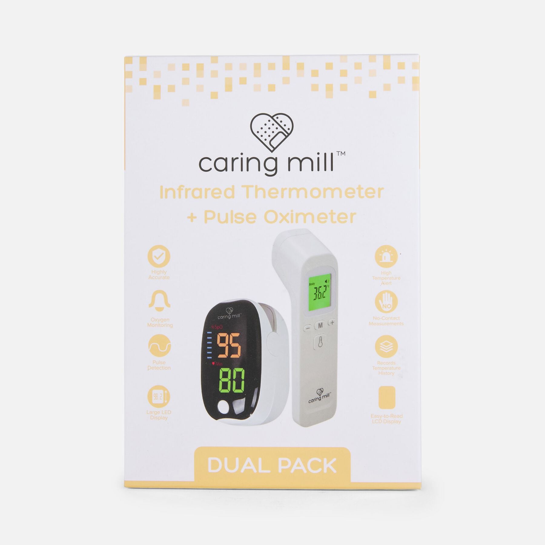HSA Eligible Caring Mill™ Thermometer & Pulse Oximeter, Dual Pack | HSA ...