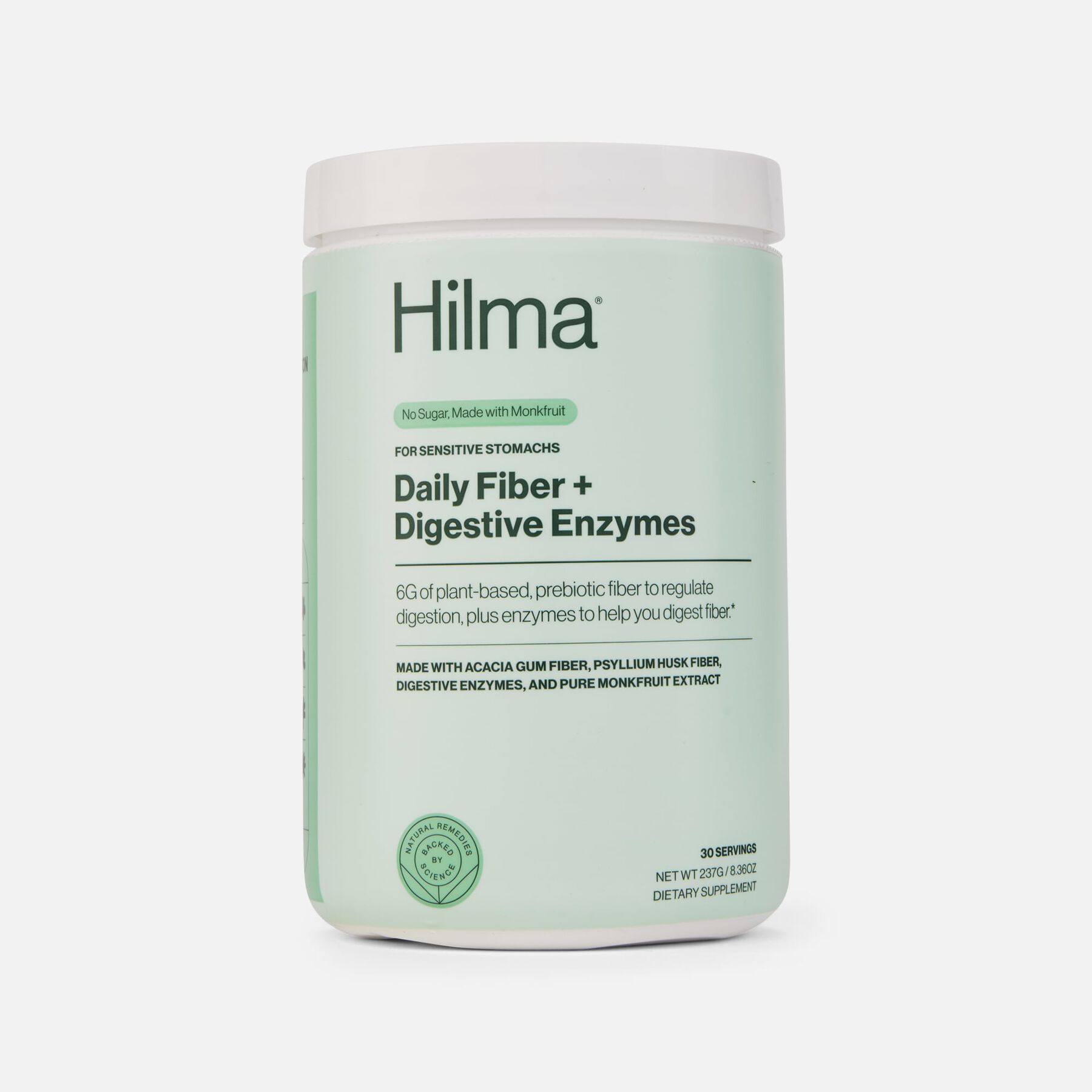 HSA Eligible Hilma Daily Fiber Supplement + Digestive Enzymes, 10 oz ...