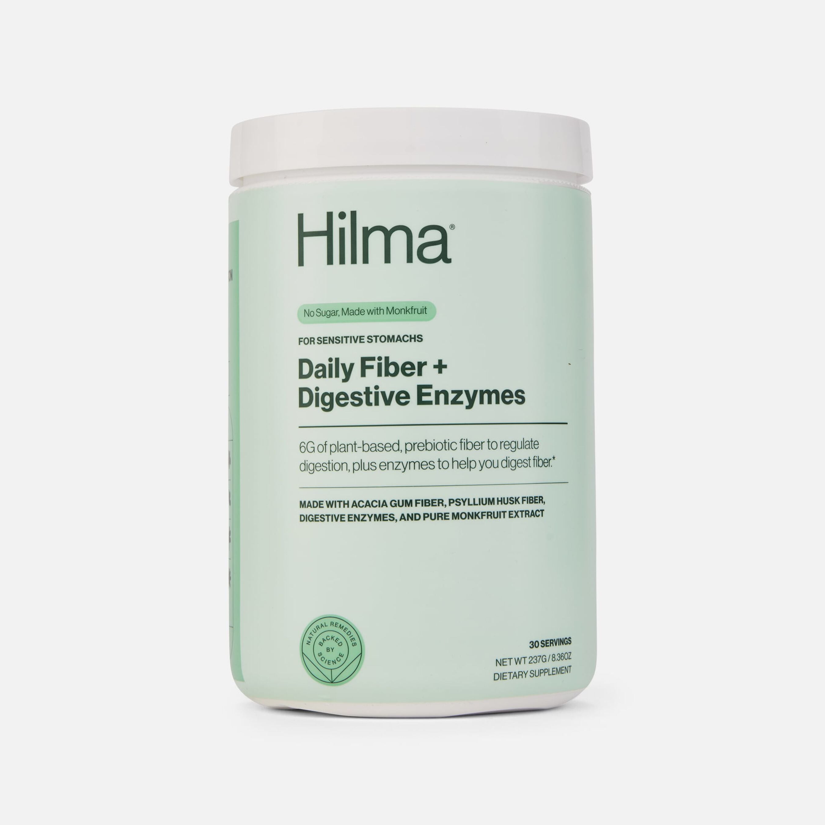HSA Eligible Hilma Daily Fiber Supplement + Digestive Enzymes, 8.36 oz ...