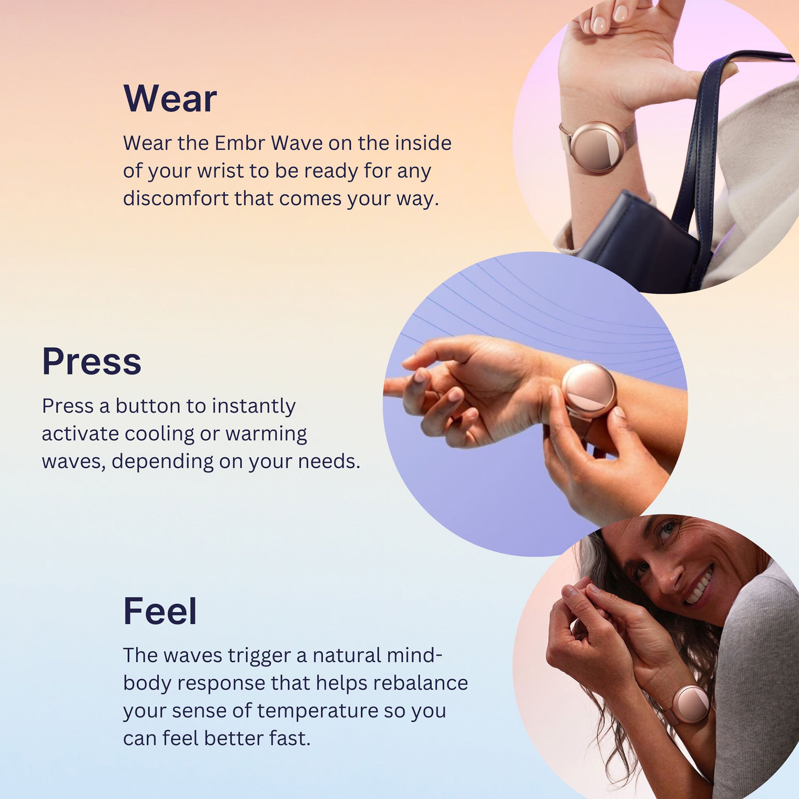 HSA Eligible Embr Wave 2 Hot Flash Relief Wristband, Rose Gold | HSA ...