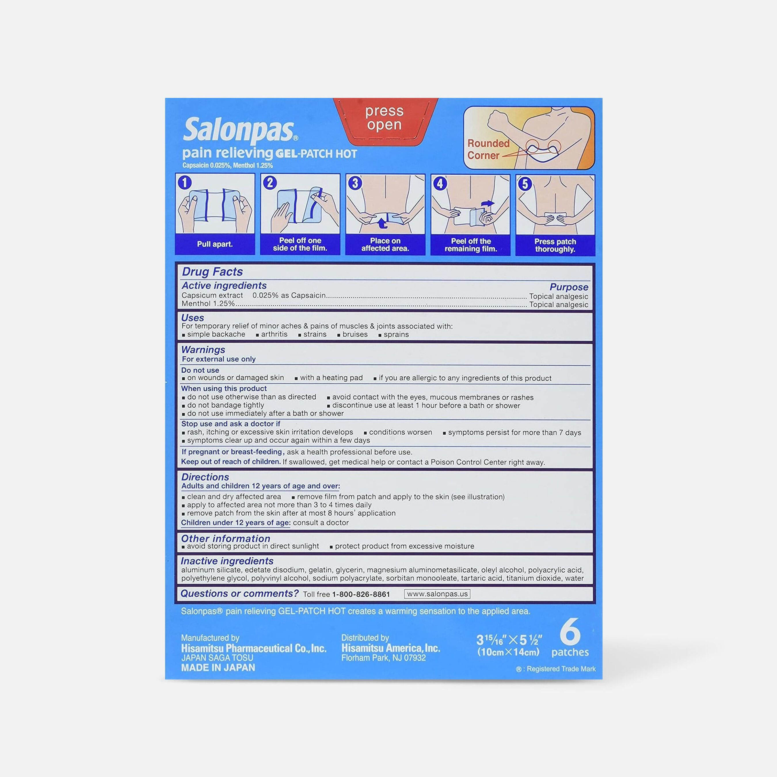 HSA Eligible Salonpas Hot Gel Patch, 6 ct. | HSA Eligible