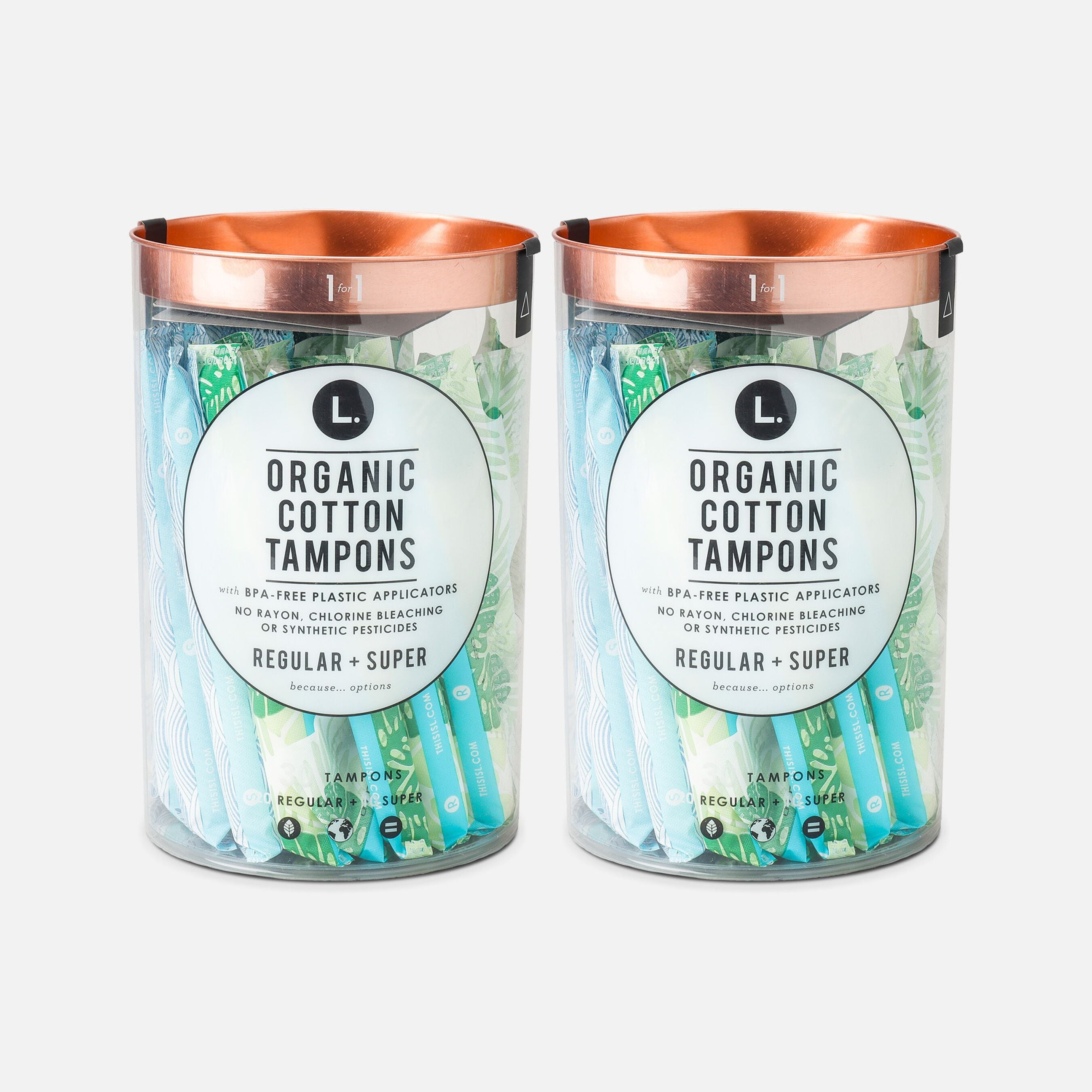 HSA Eligible L. Organic Cotton Tampons Regular/Super Absorbency Duo ...