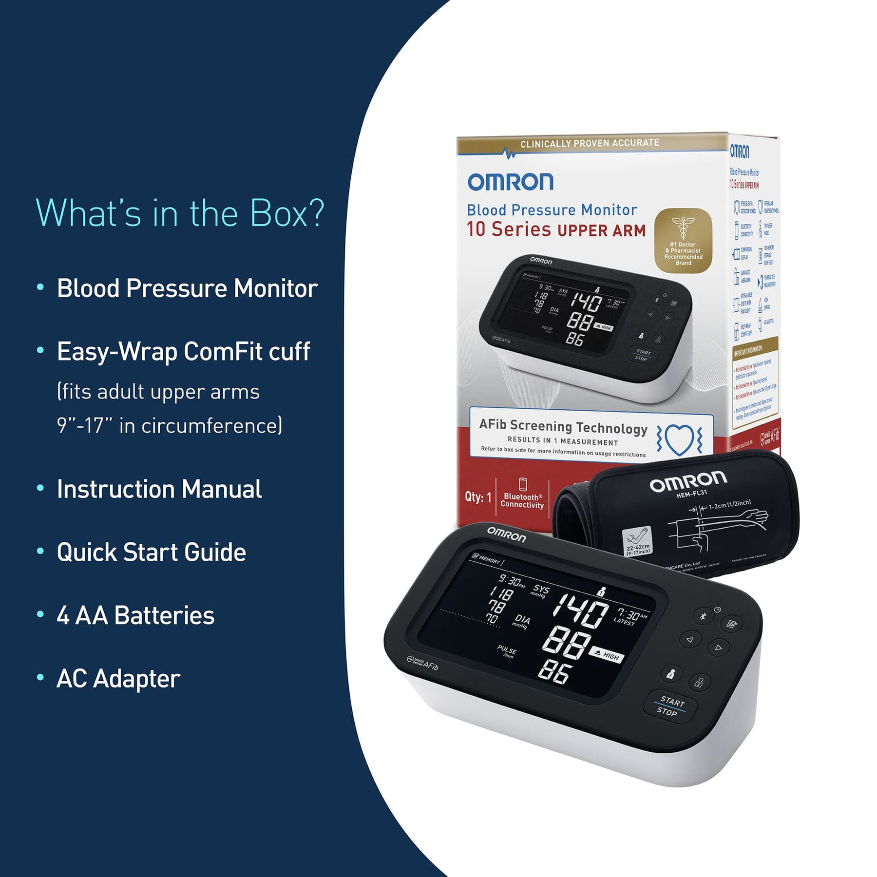 HSA Eligible Omron 10-Series Upper Arm Blood Pressure Monitor ...