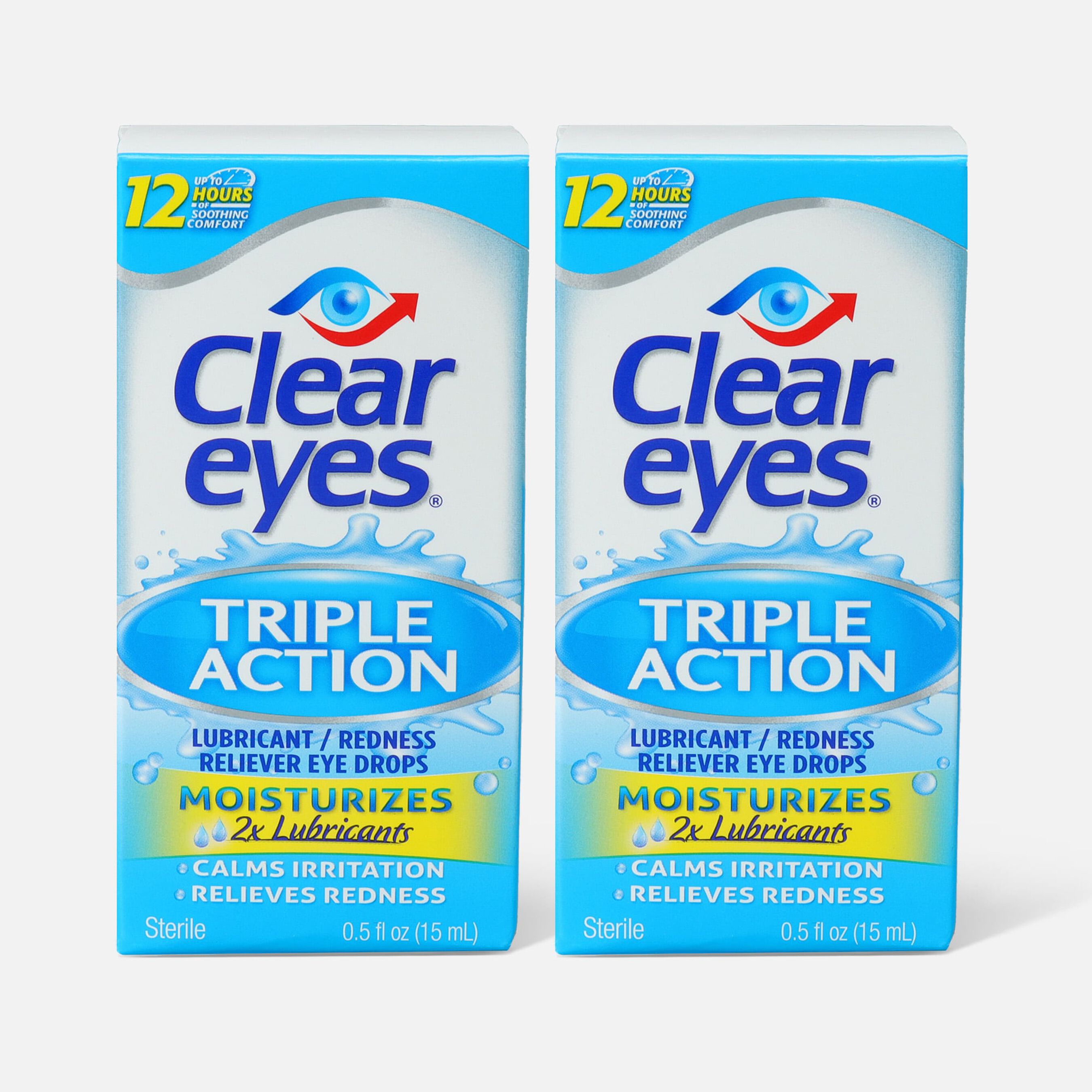 HSA Eligible | Clear Eyes Triple Action Drops, .5 oz. (2-Pack)
