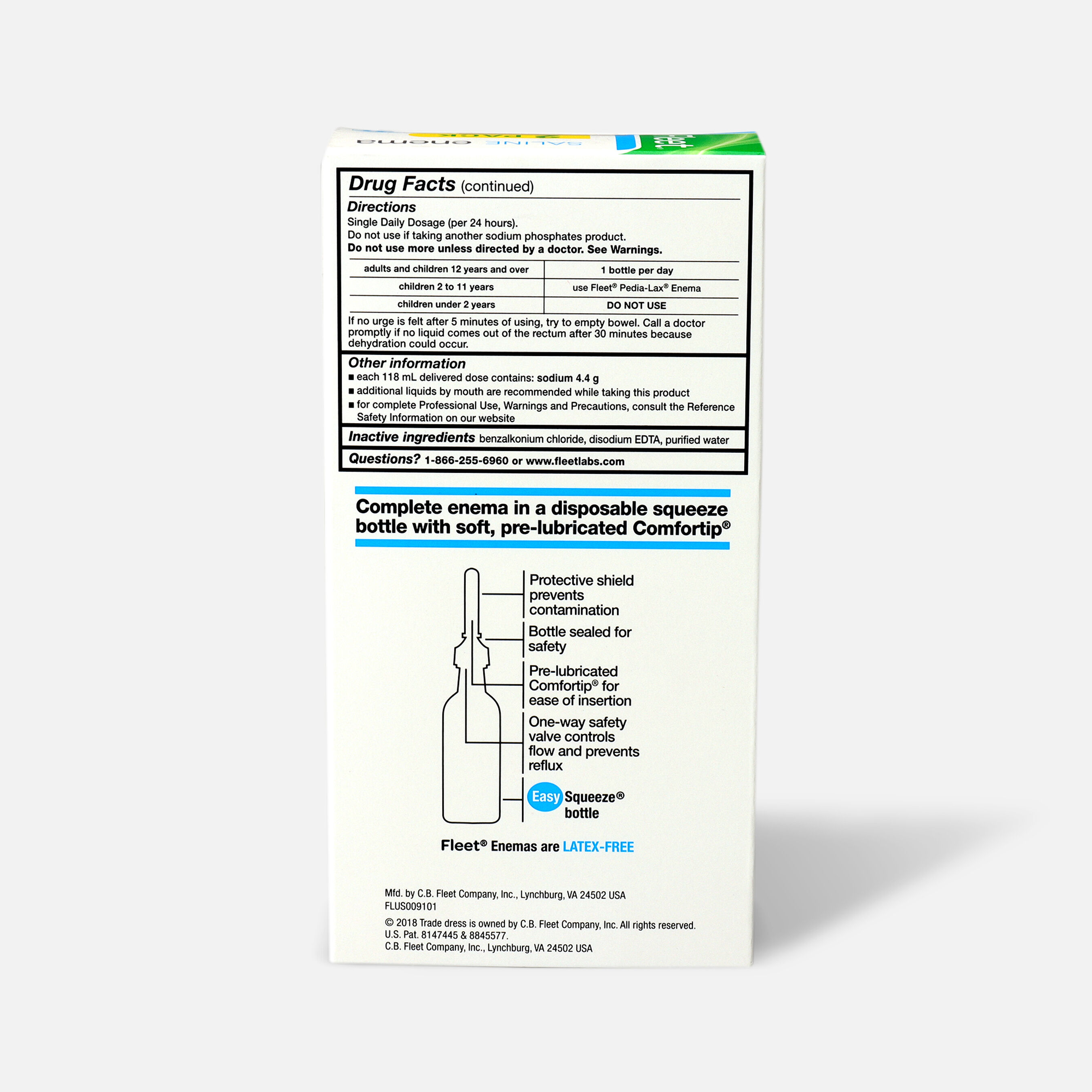 Fleet Enema, Ready-to-Use Saline Laxative, Twin Pack, 1 ea