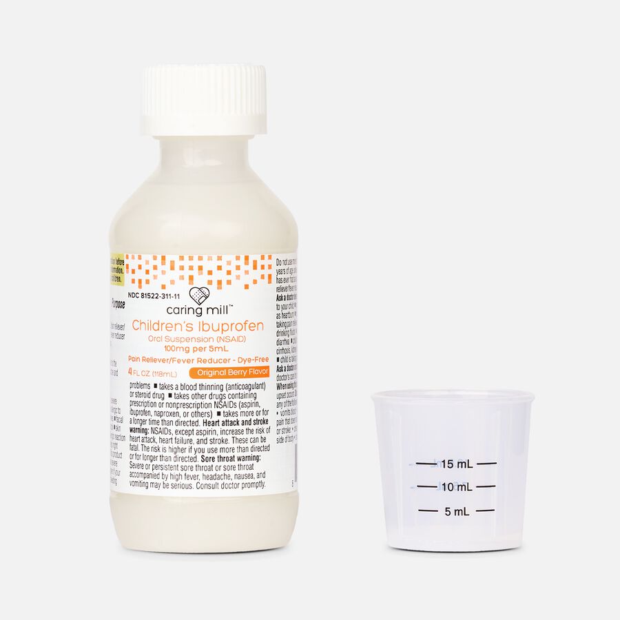HSA Eligible Caring Mill™ Children's Ibuprofen Dye-Free Liquid ...