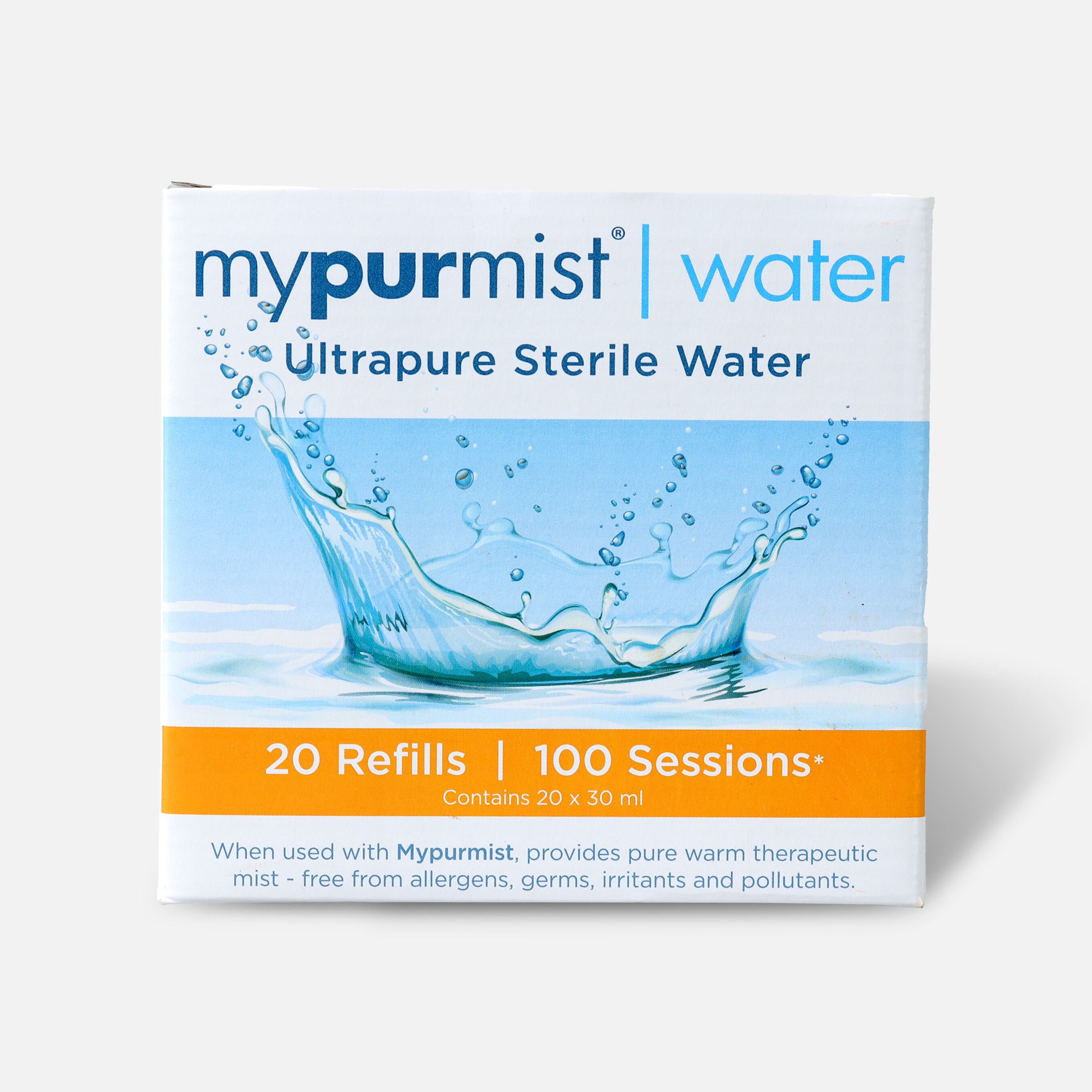MyPurMist Ultrapure Sterile Water - 20 refills 30ml