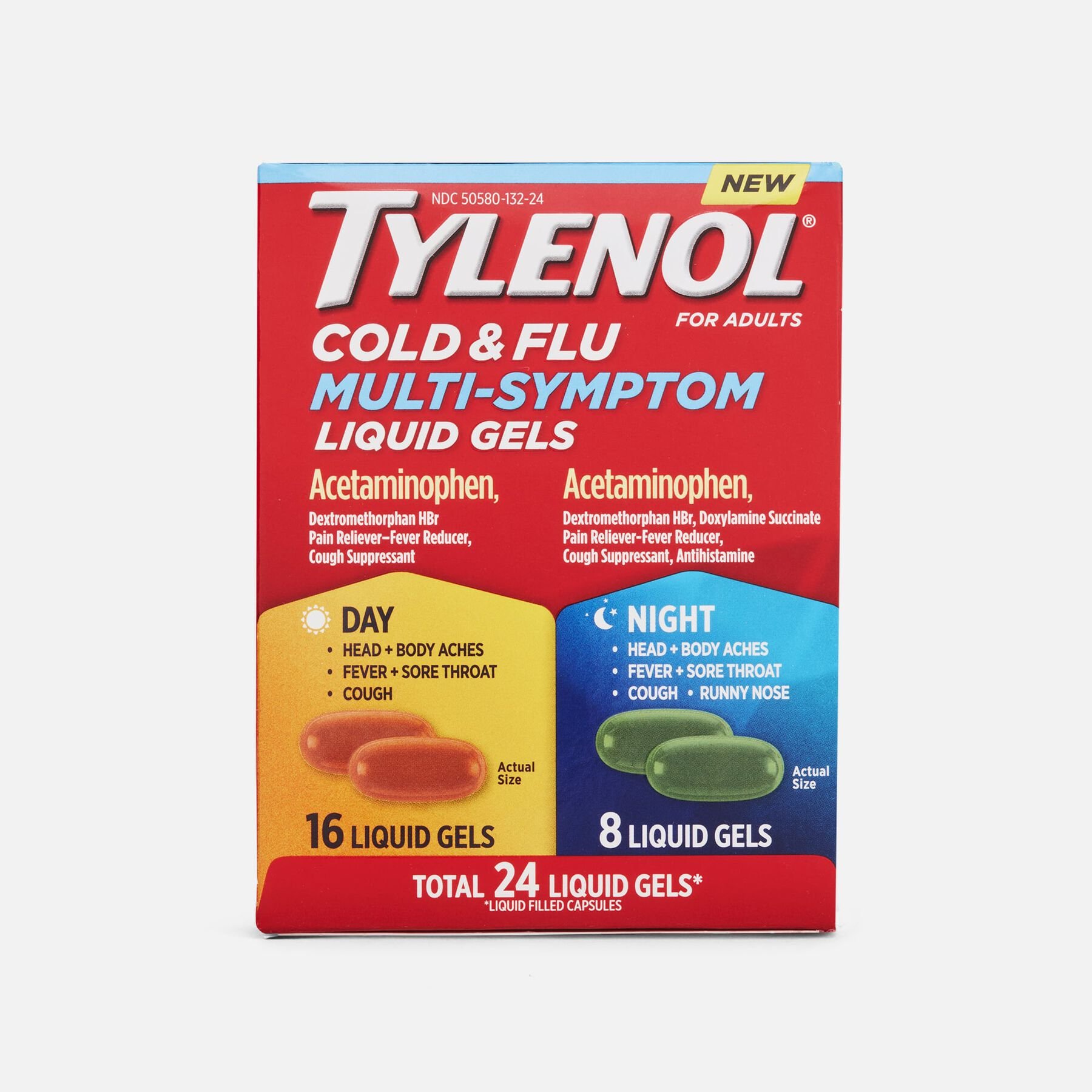 HSA Eligible Tylenol Cold & Flu Multi-Symptom Day & Night Liquid Gels, 24 ct. | HSA Eligible