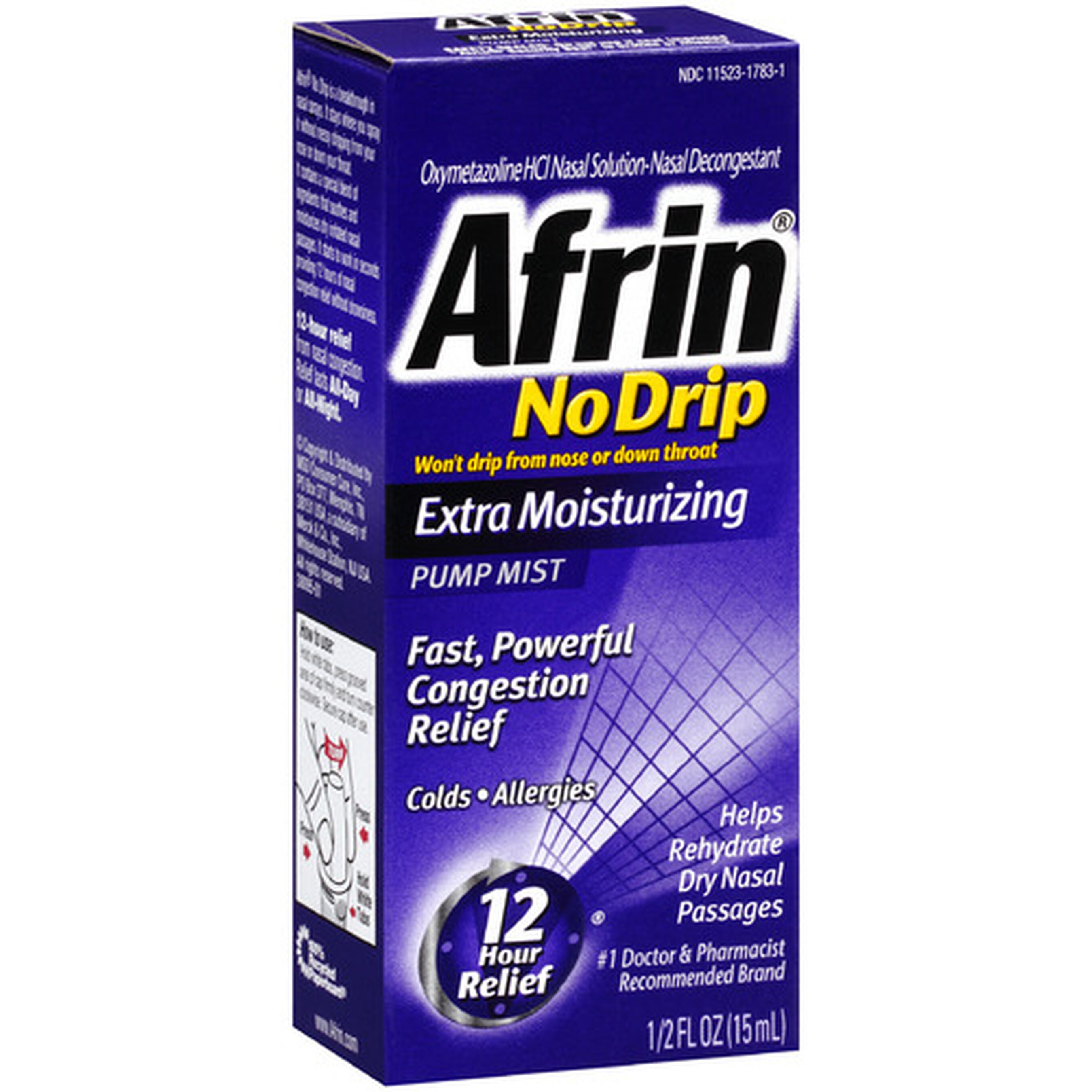 Afrin No Drip 12 Hour Pump Mist, Extra Moisturizing, .5 fl oz