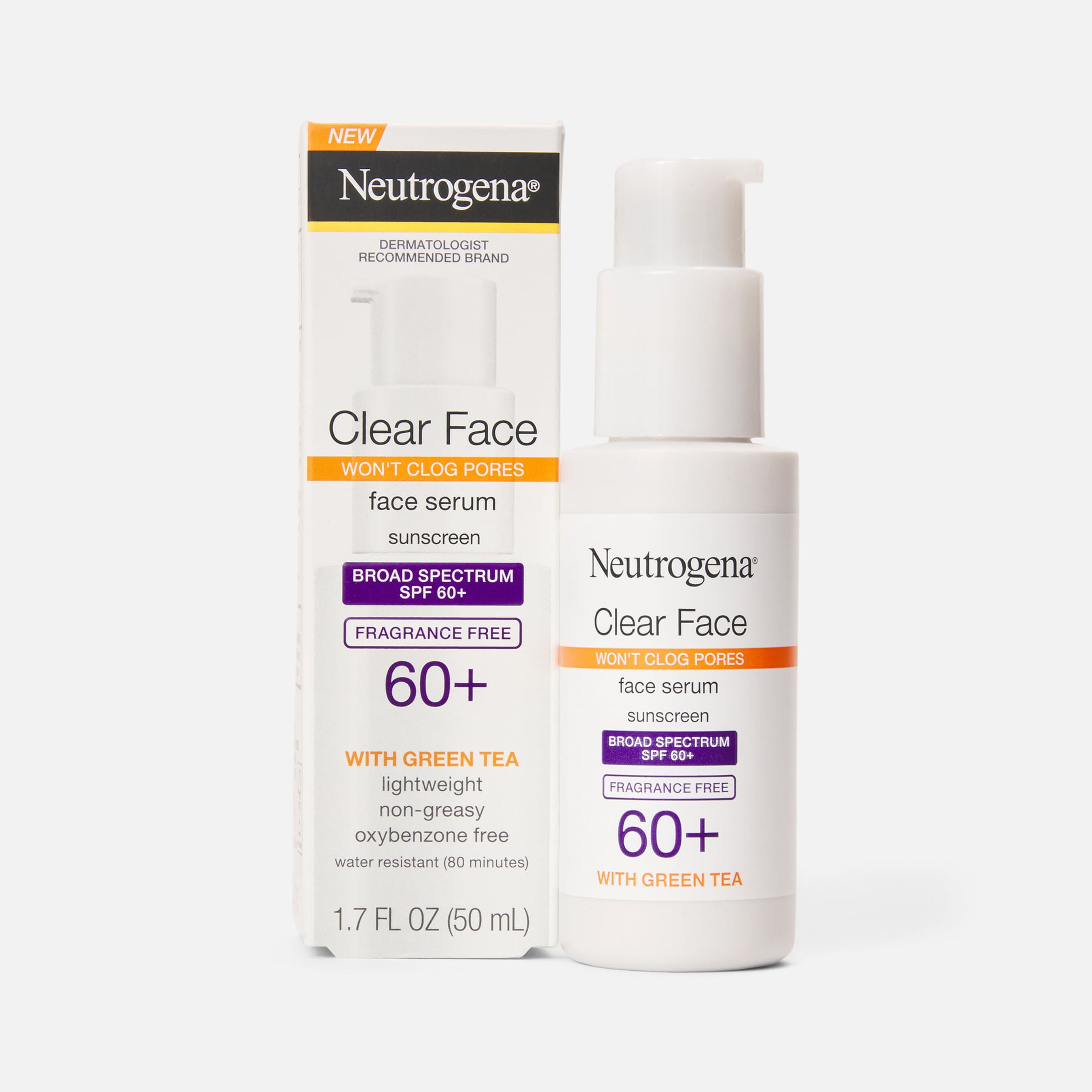 HSA Eligible Neutrogena Clear Face Serum Sunscreen, SPF 60+, 1.7 oz ...
