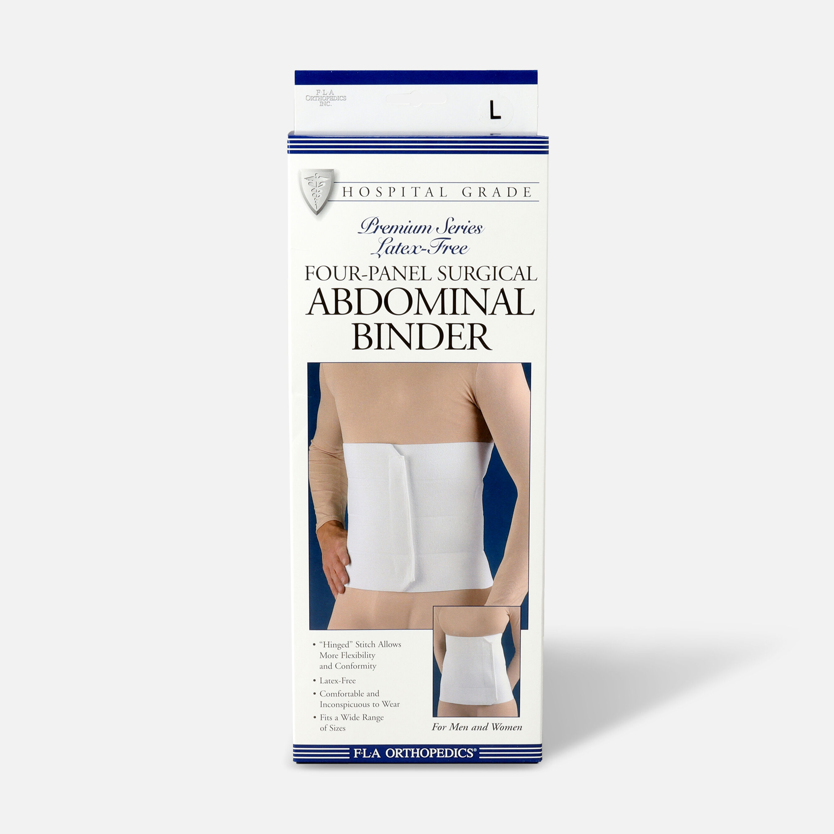 FLA Orthopedics 12" 4-Panel Premium Surgical Abdominal Binder