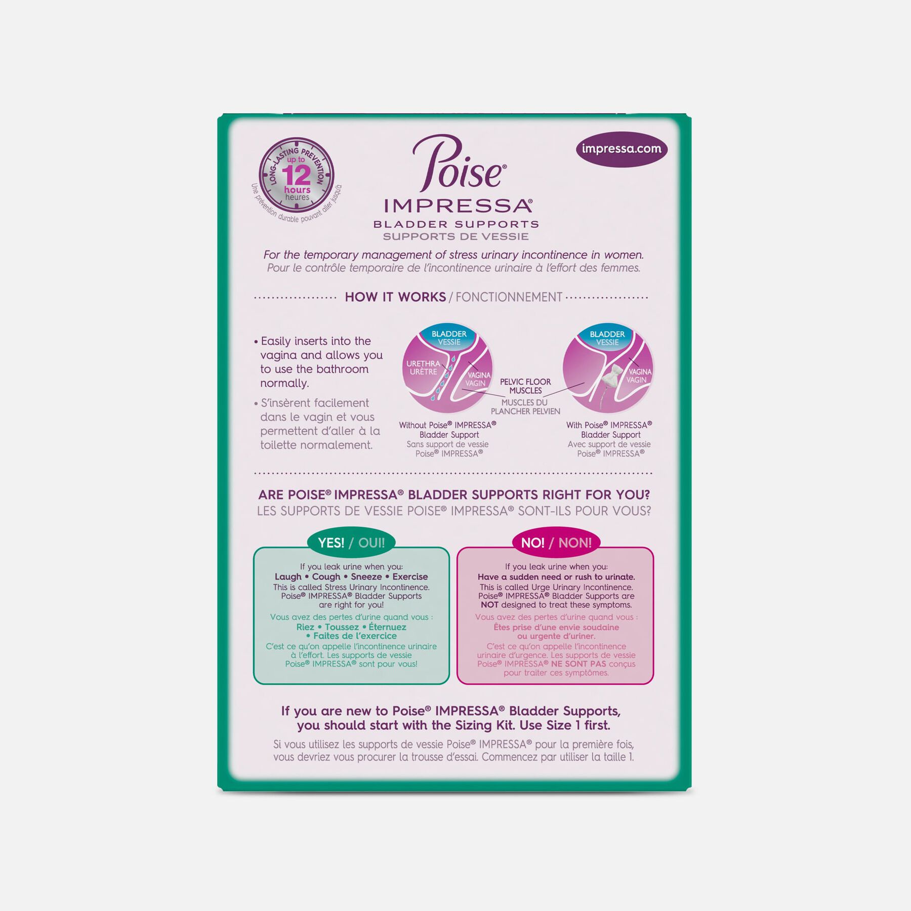 HSA Eligible Poise Impressa Incontinence Bladder Support for Women ...