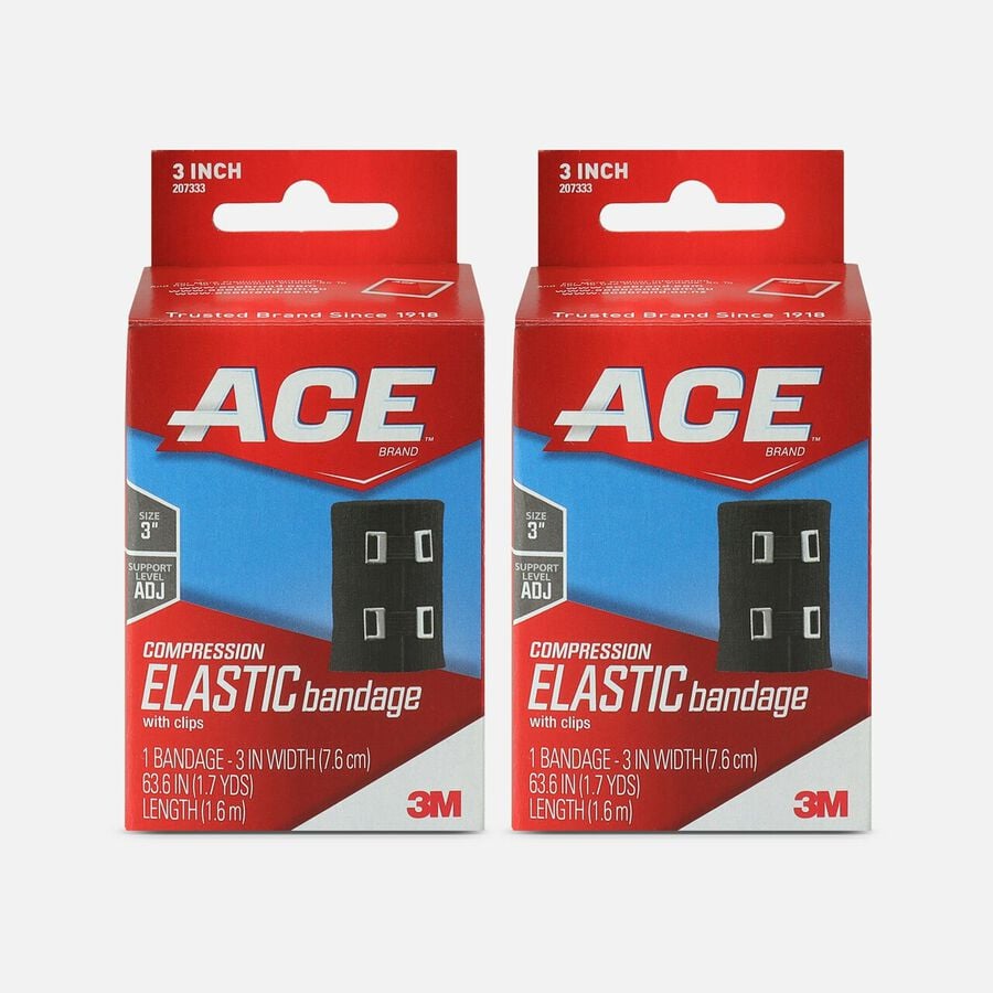HSA Eligible Ace Elastic Bandage with Clips - Black (2-Pack) | HSA Eligible