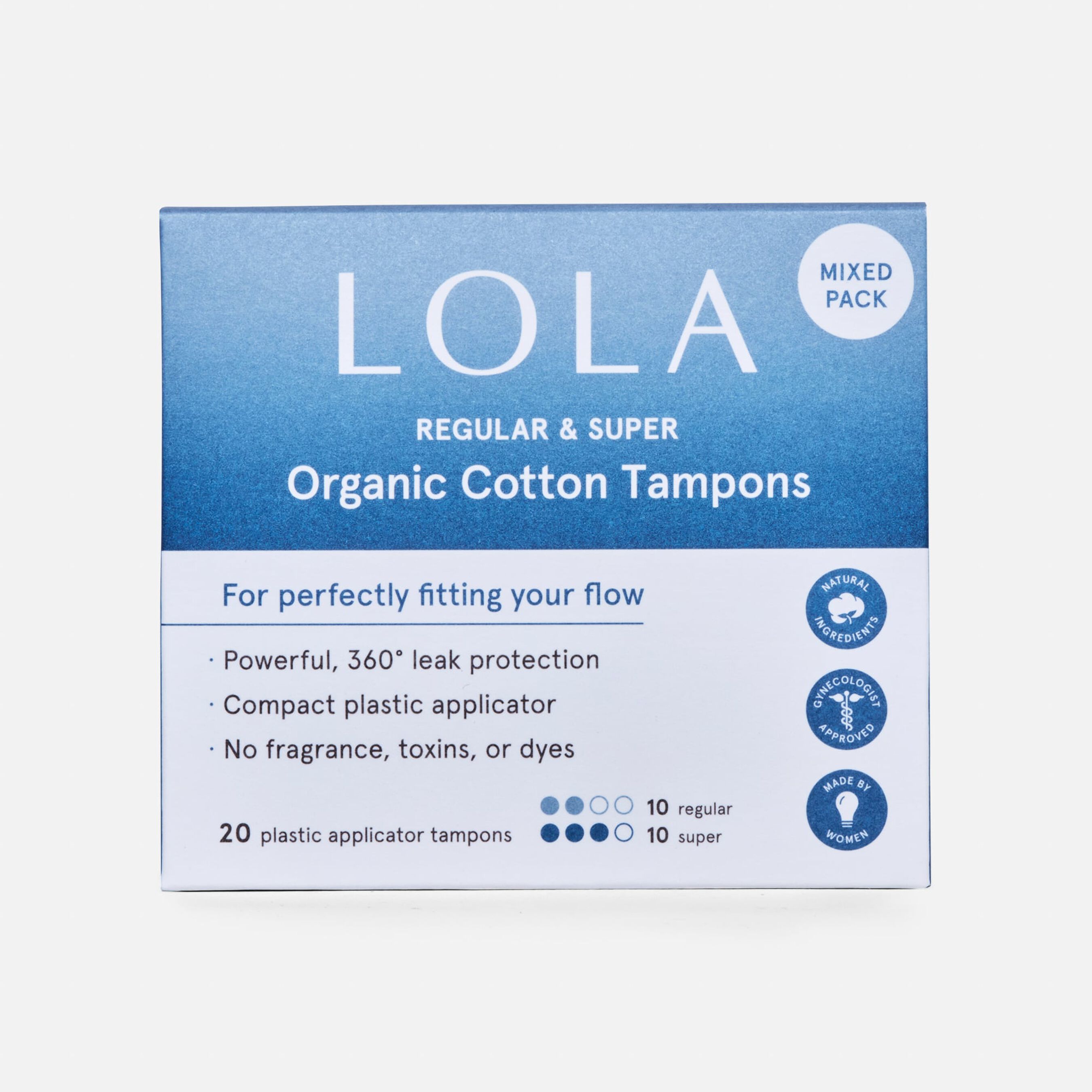 HSA Eligible LOLA Assorted Regular & Super Tampons, 20 ct. | HSA Eligible