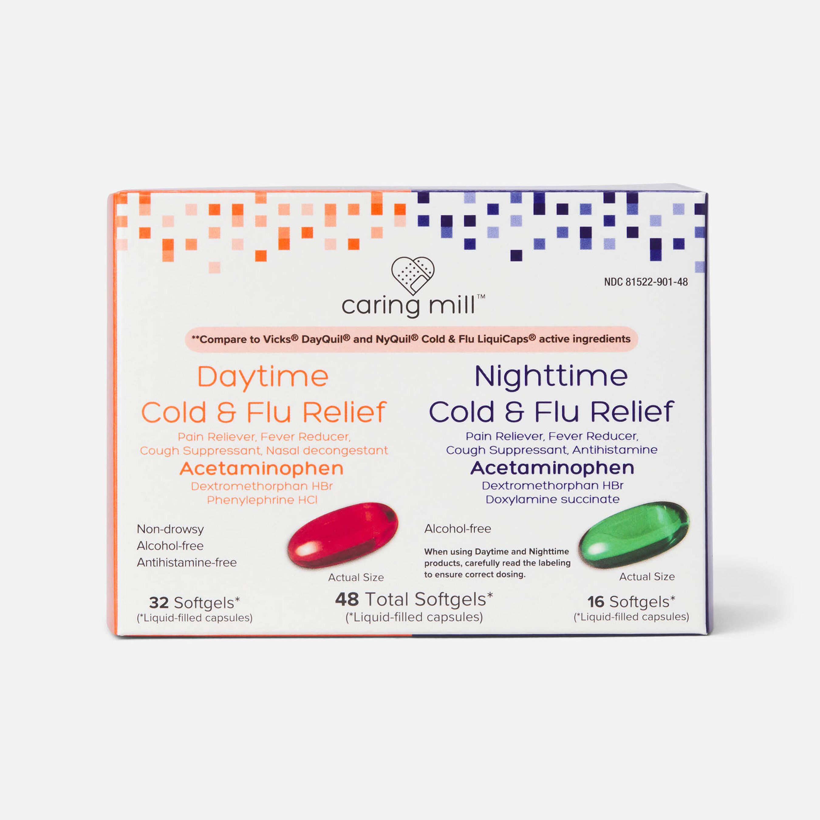 HSA Eligible Caring Mill™ Day/Night Multi-Symptom Cold & Flu Relief ...