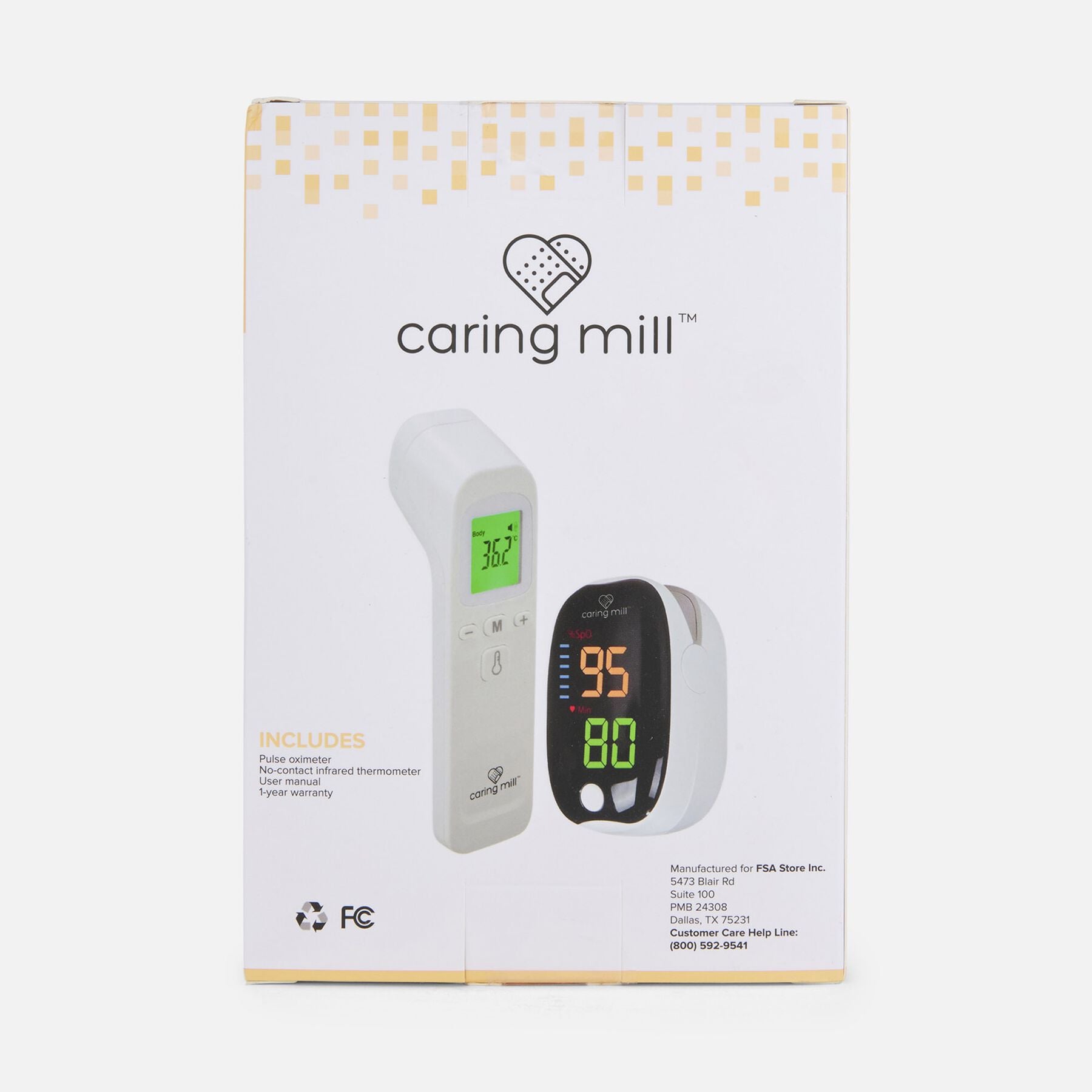 HSA Eligible Caring Mill™ Thermometer & Pulse Oximeter, Dual Pack | HSA ...