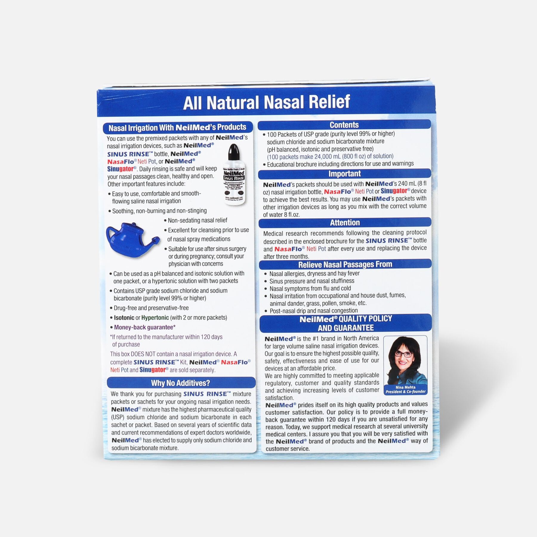 HSA Eligible NeilMed Sinus Rinse Regular Refill Packets, 100 ct. | HSA ...