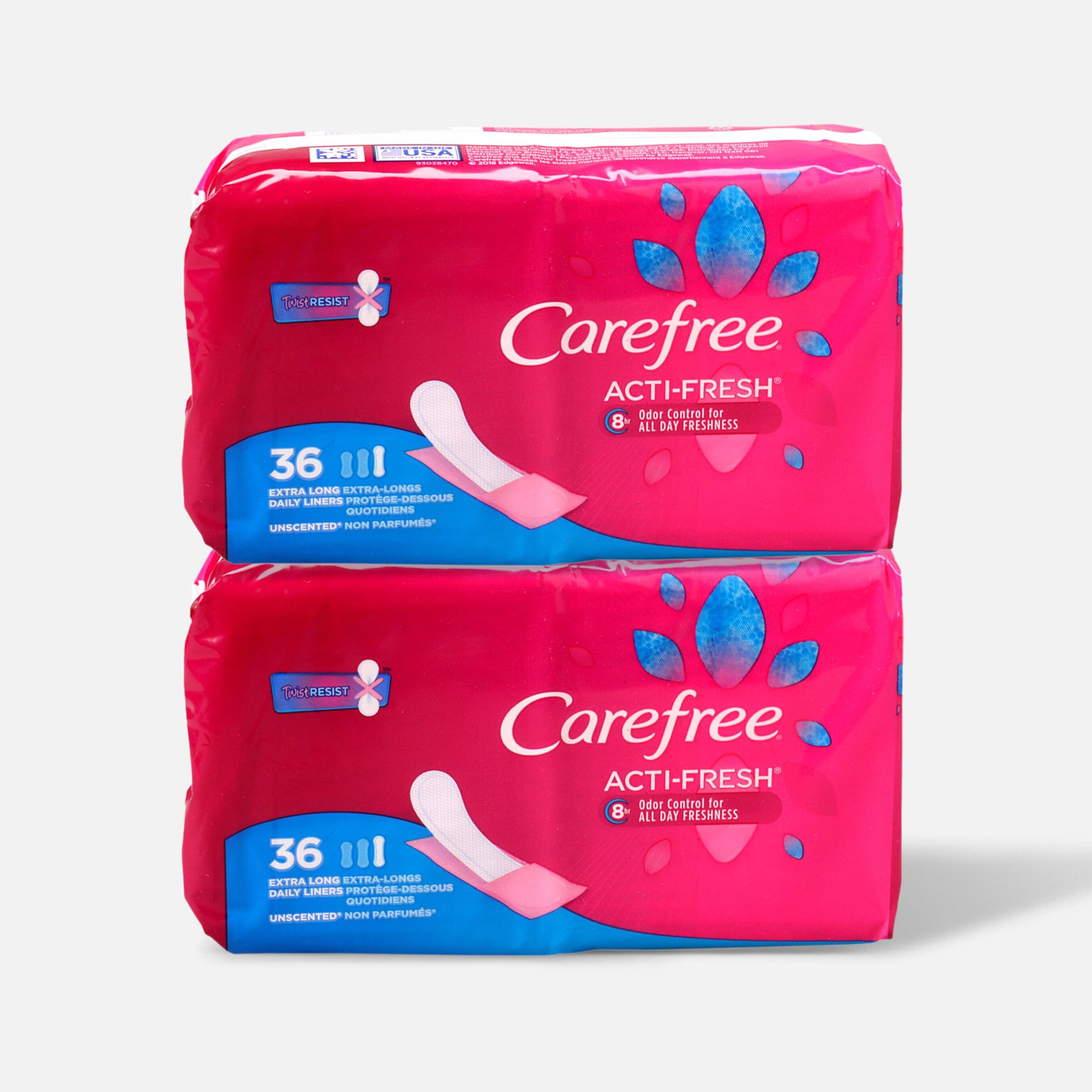HSA Eligible Carefree Acti-Fresh Extra Long Pantiliners, Unscented, 36 ...