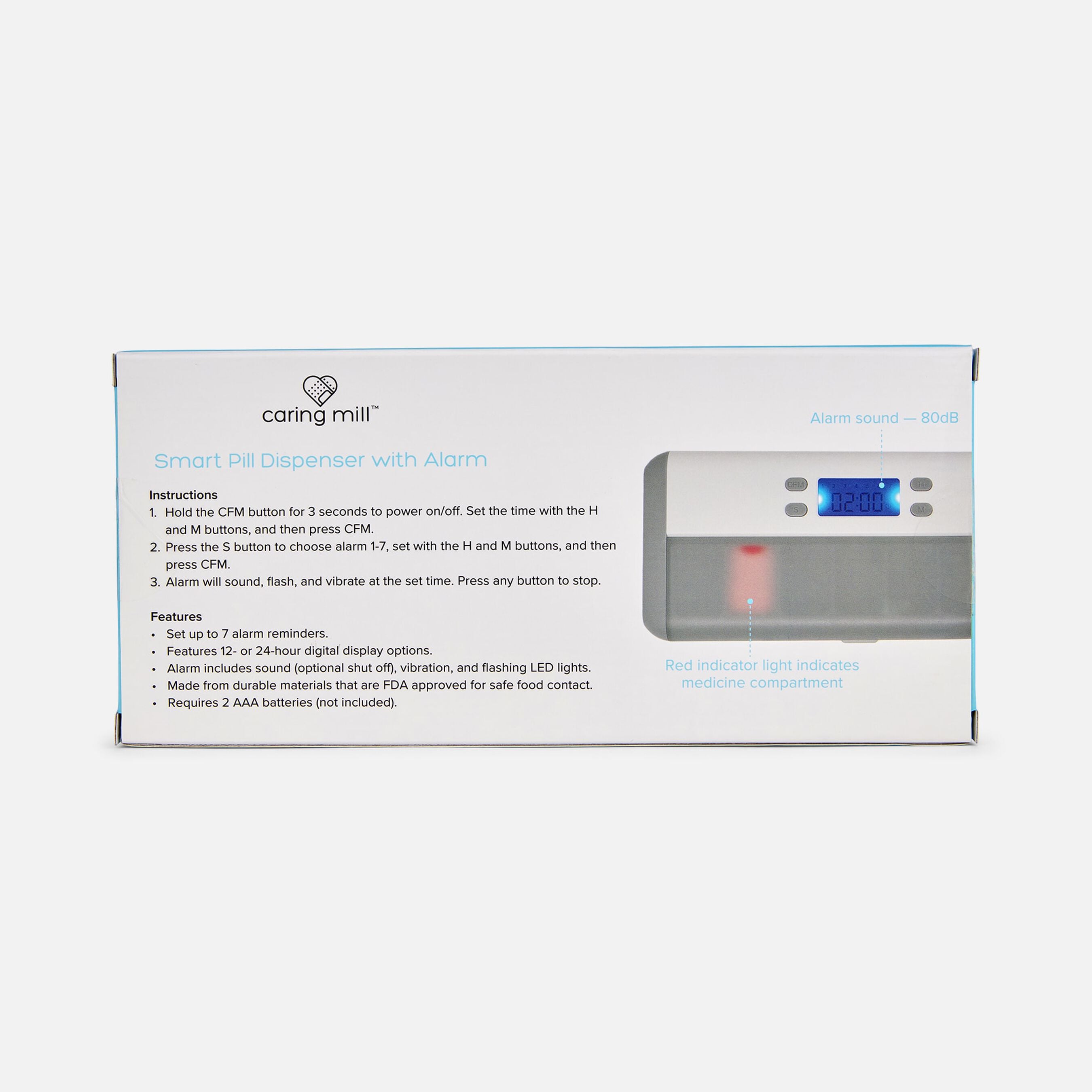 HSA Eligible Caring Mill™ Smart Pill Dispenser with Alarm | HSA Eligible