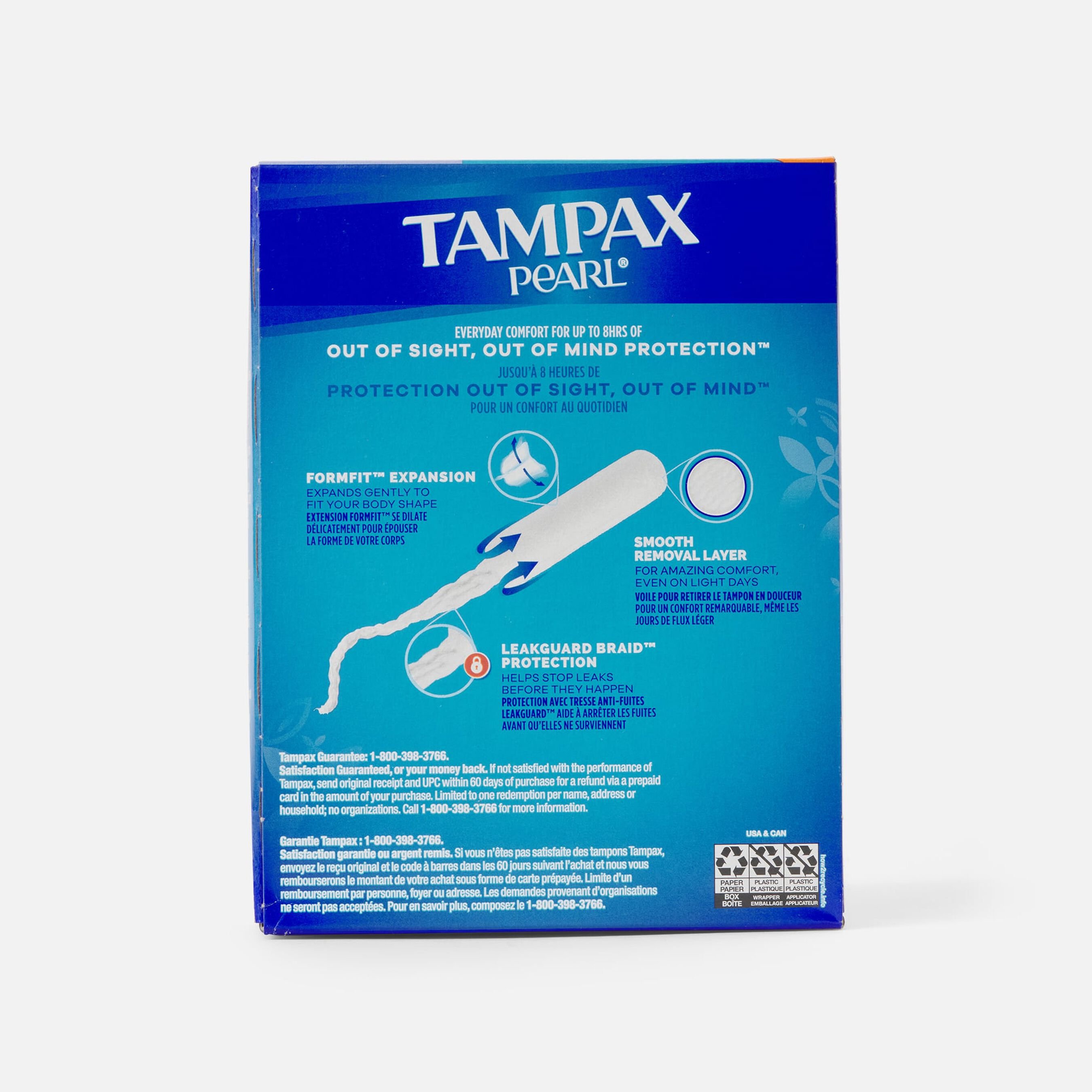 HSA Eligible Tampax Pearl Tampons, Regular Absorbency, 18 ct. (2-Pack ...