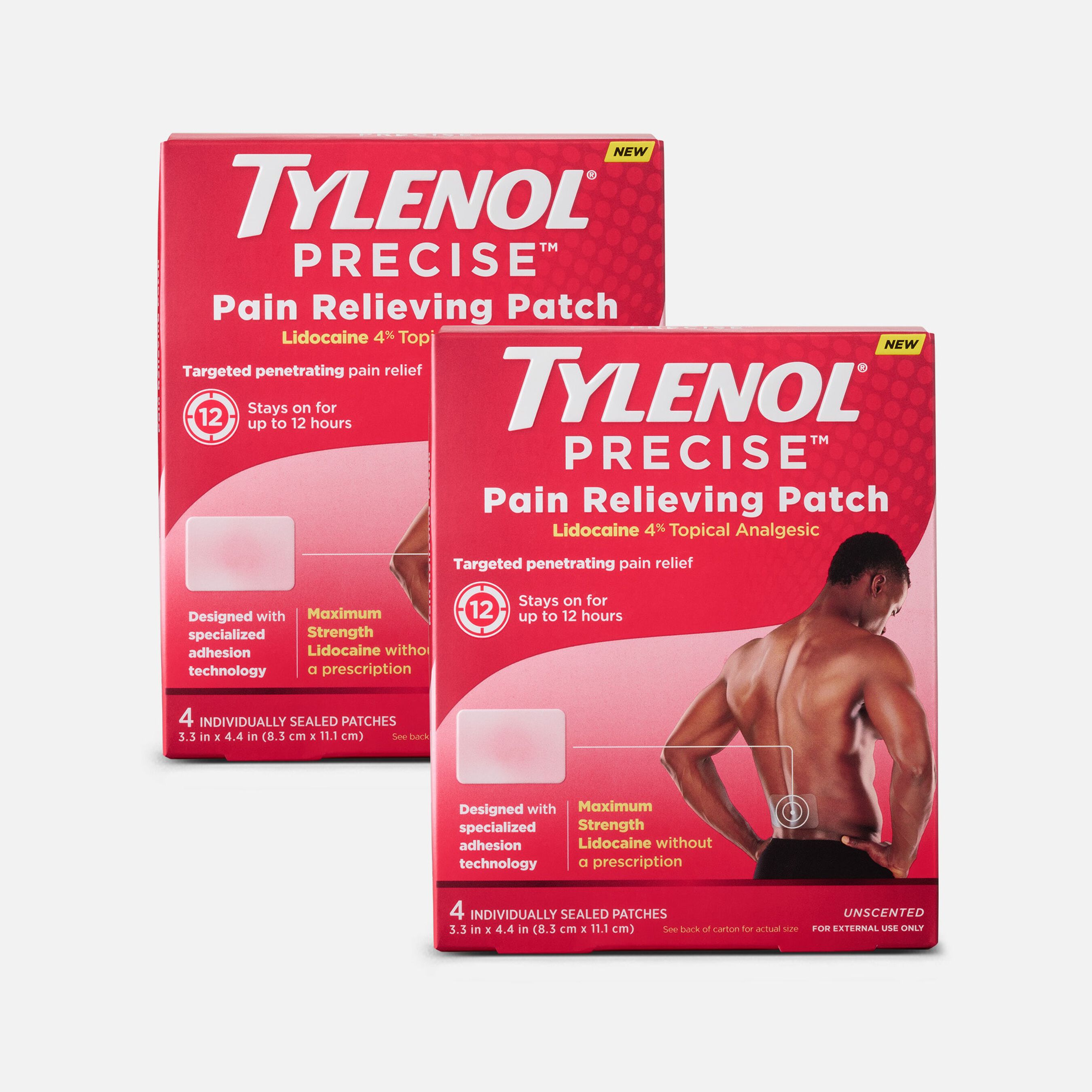HSA Eligible TYLENOL® PRECISE® Pain Relieving Patches, Large, 4 ct. (2 ...