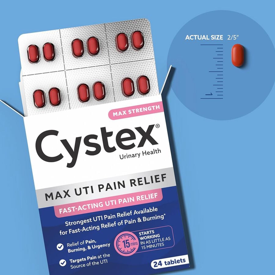 HSA Eligible Cystex Max Strength UTI Pain Relief Tablets, 24 ct | HSA ...