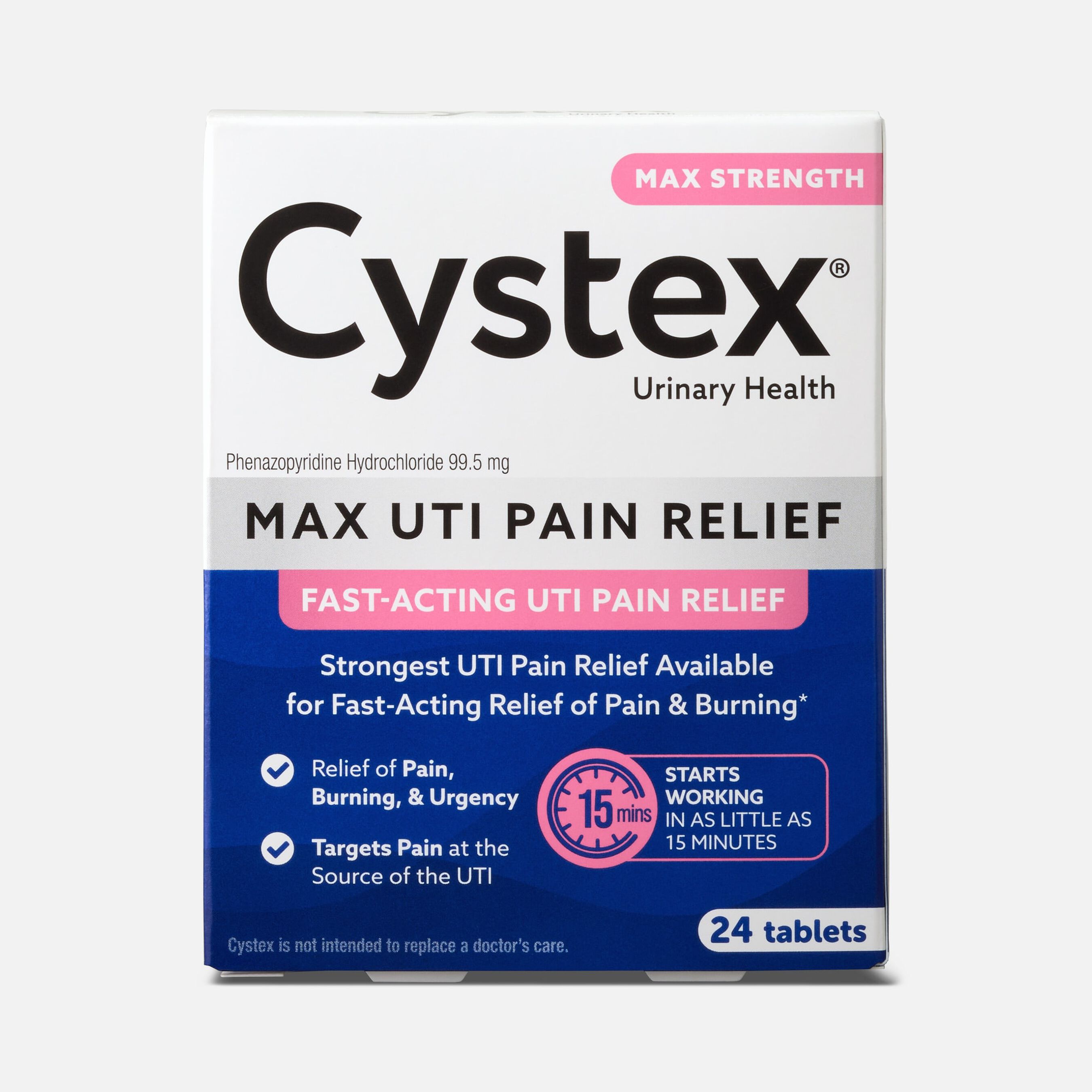 HSA Eligible Cystex Max Strength UTI Pain Relief Tablets, 24 ct | HSA ...