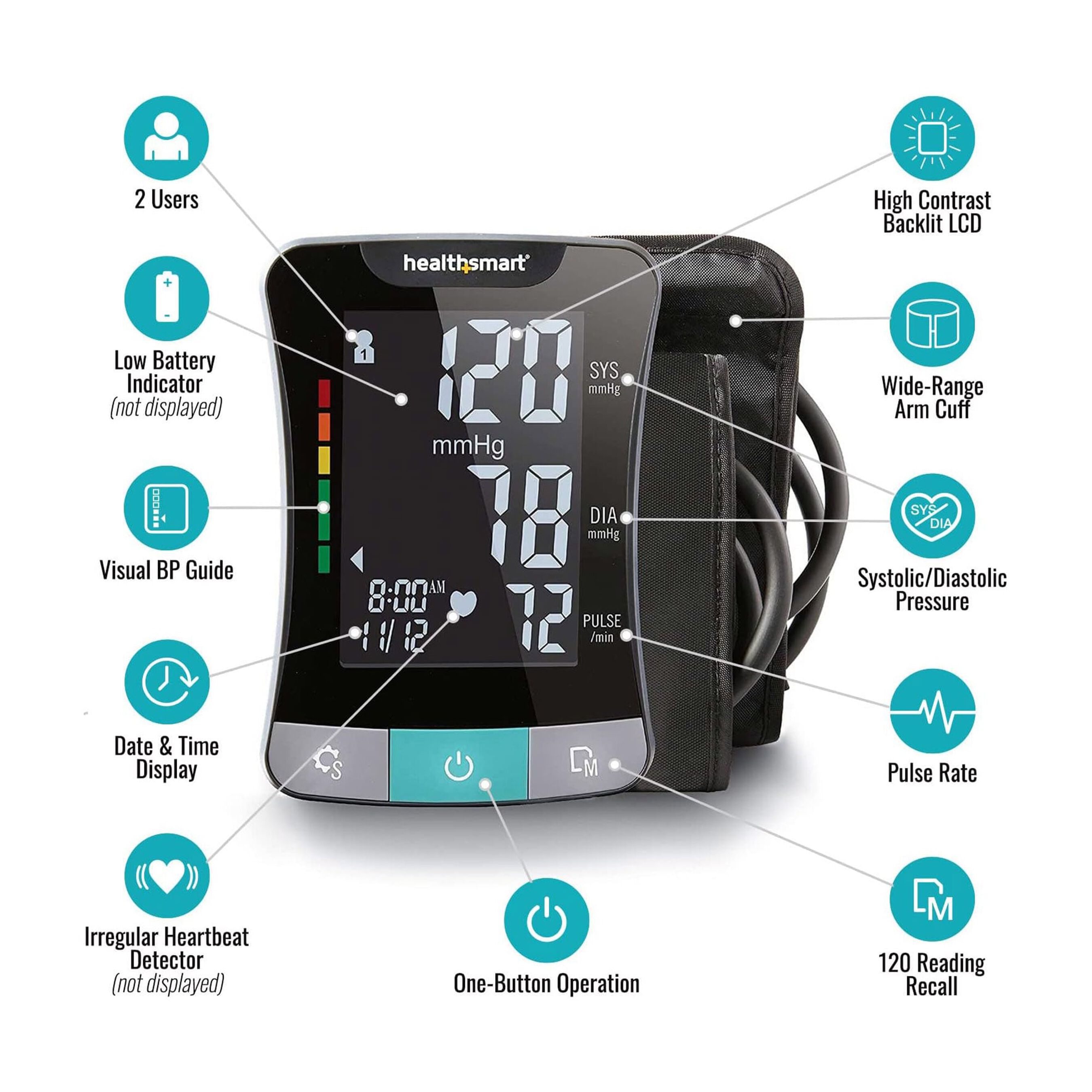 HSA Eligible HealthSmart Premium Digitial Arm Blood Pressure Monitor ...
