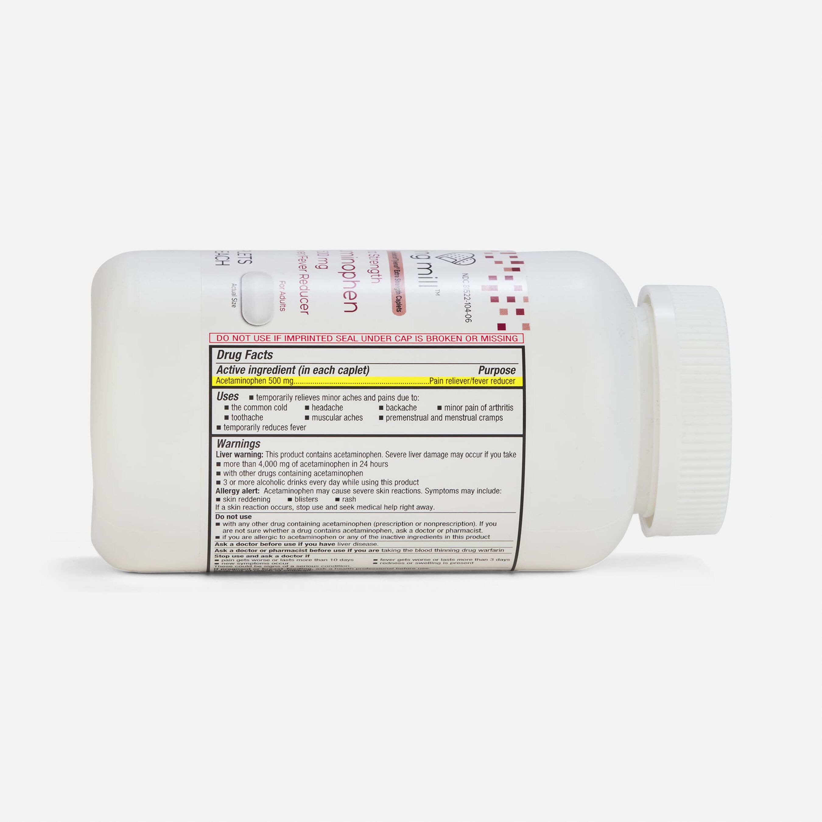 HSA Eligible Caring Mill™ Acetaminophen Adult Pain Reliever/Fever ...