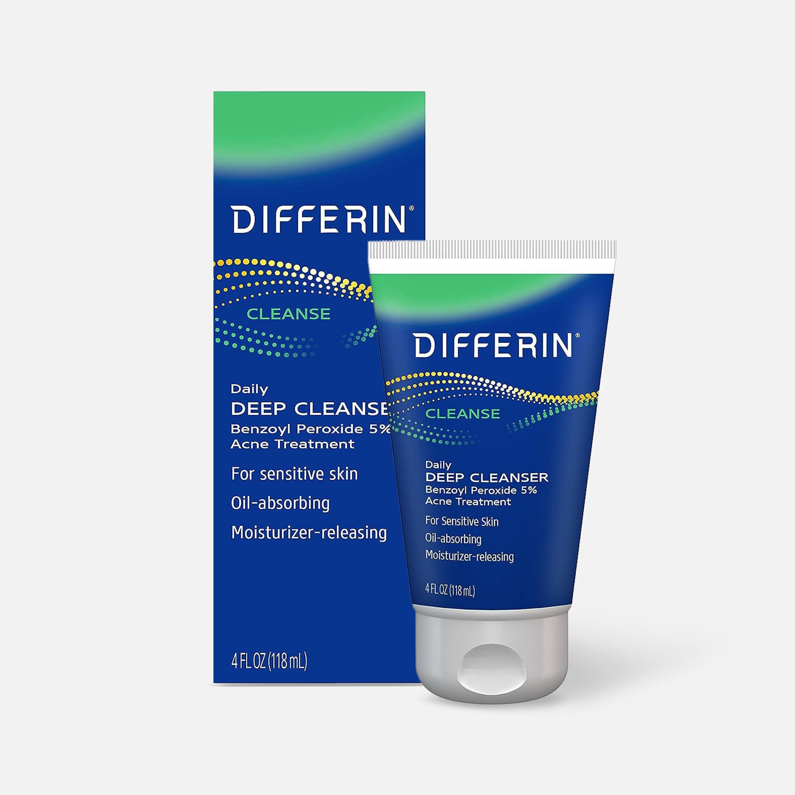 HSA Eligible Differin Daily Deep Cleanser 5% BPO, 4 oz. | HSA Eligible