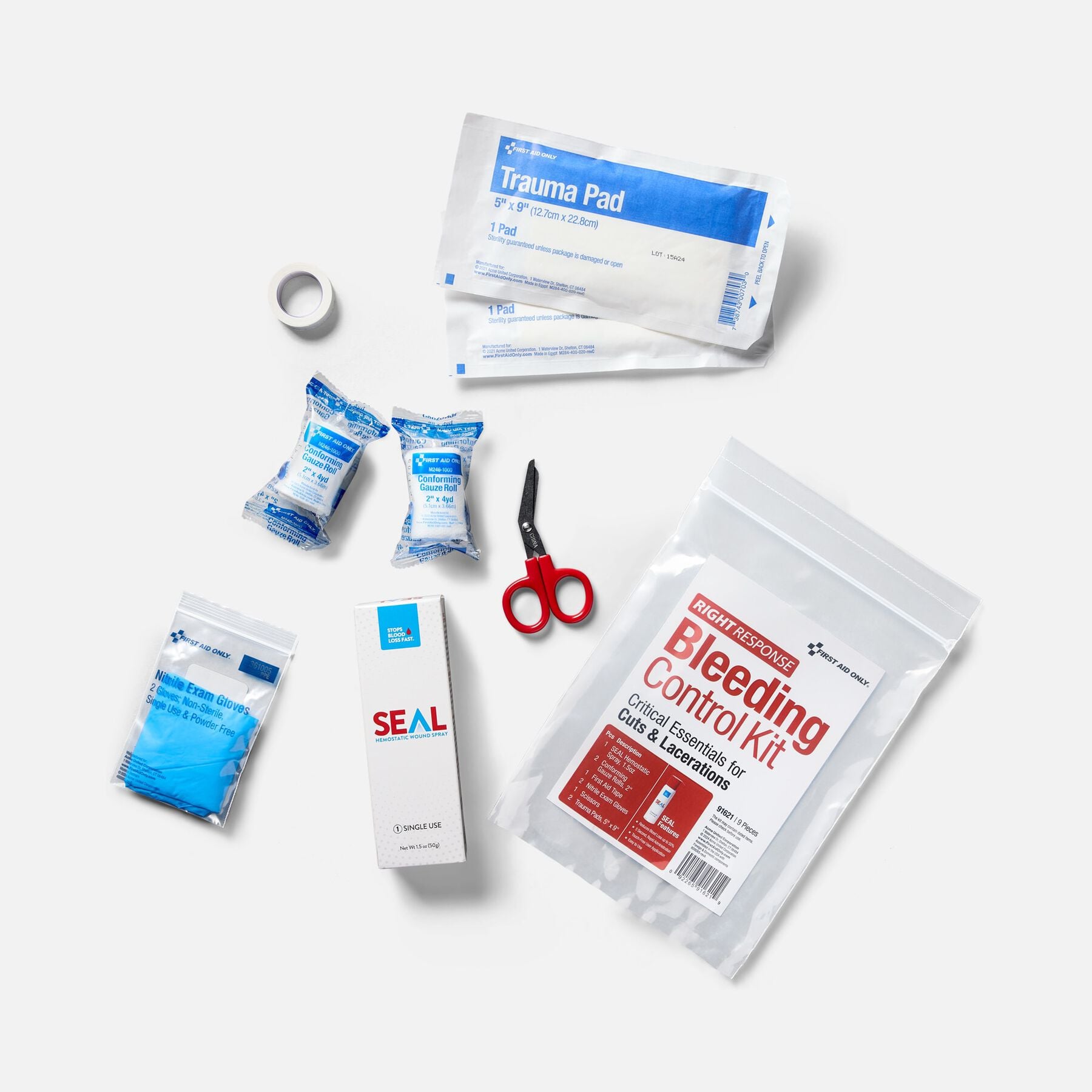 HSA Eligible First Aid Only Critical Essentials Bleeding Control Kit ...
