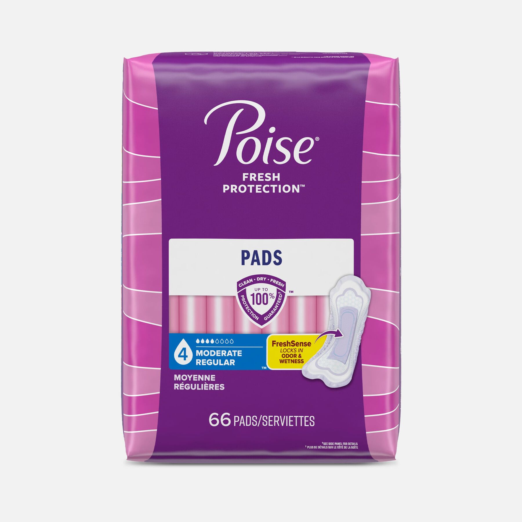 HSA Eligible Poise Incontinence Pads, Moderate Regular, 66 ct. | HSA ...