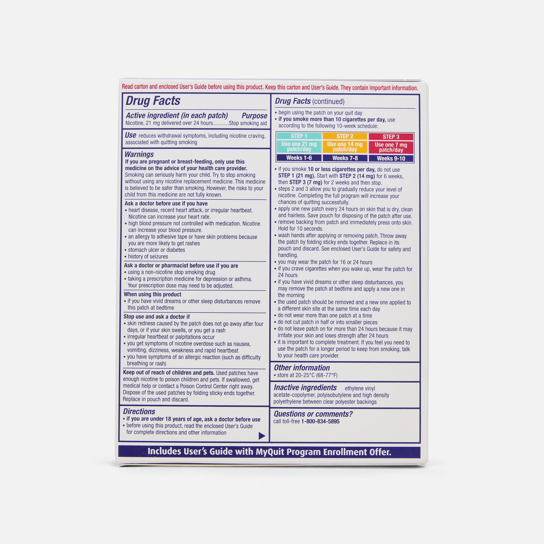 HSA Eligible NicoDerm CQ Step 1 Clear Nicotine Patches, 21mg, 14 ct ...