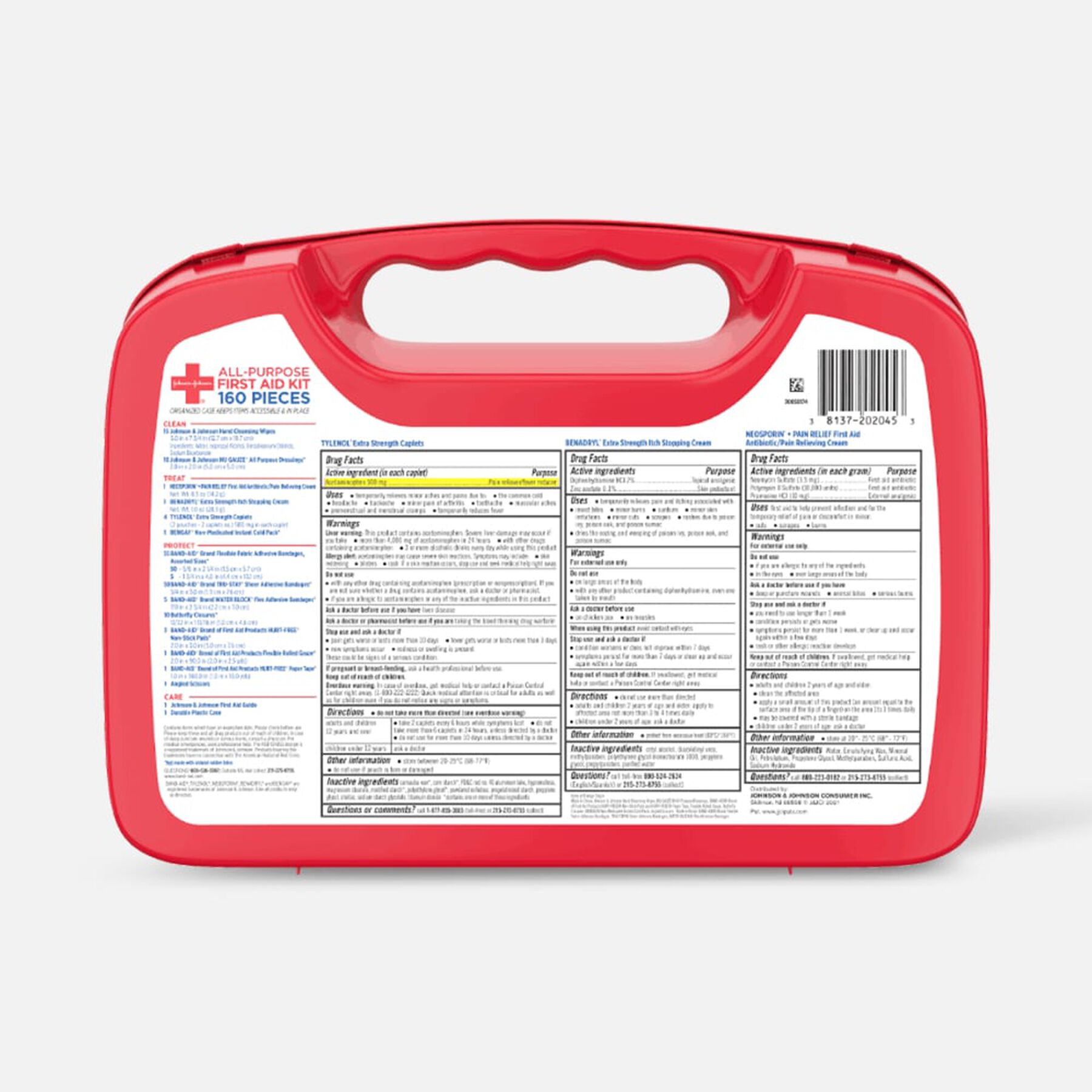 HSA Eligible Johnson & Johnson All-Purpose First Aid Kit - 160 ct ...