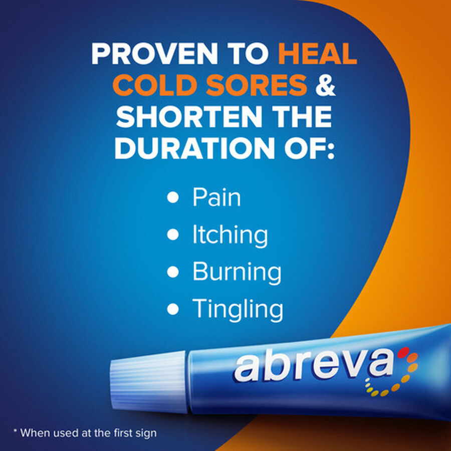 Abreva, Docosanol 10% Cream Tube, Treatment for Cold Sore/Fever Blister, 2g