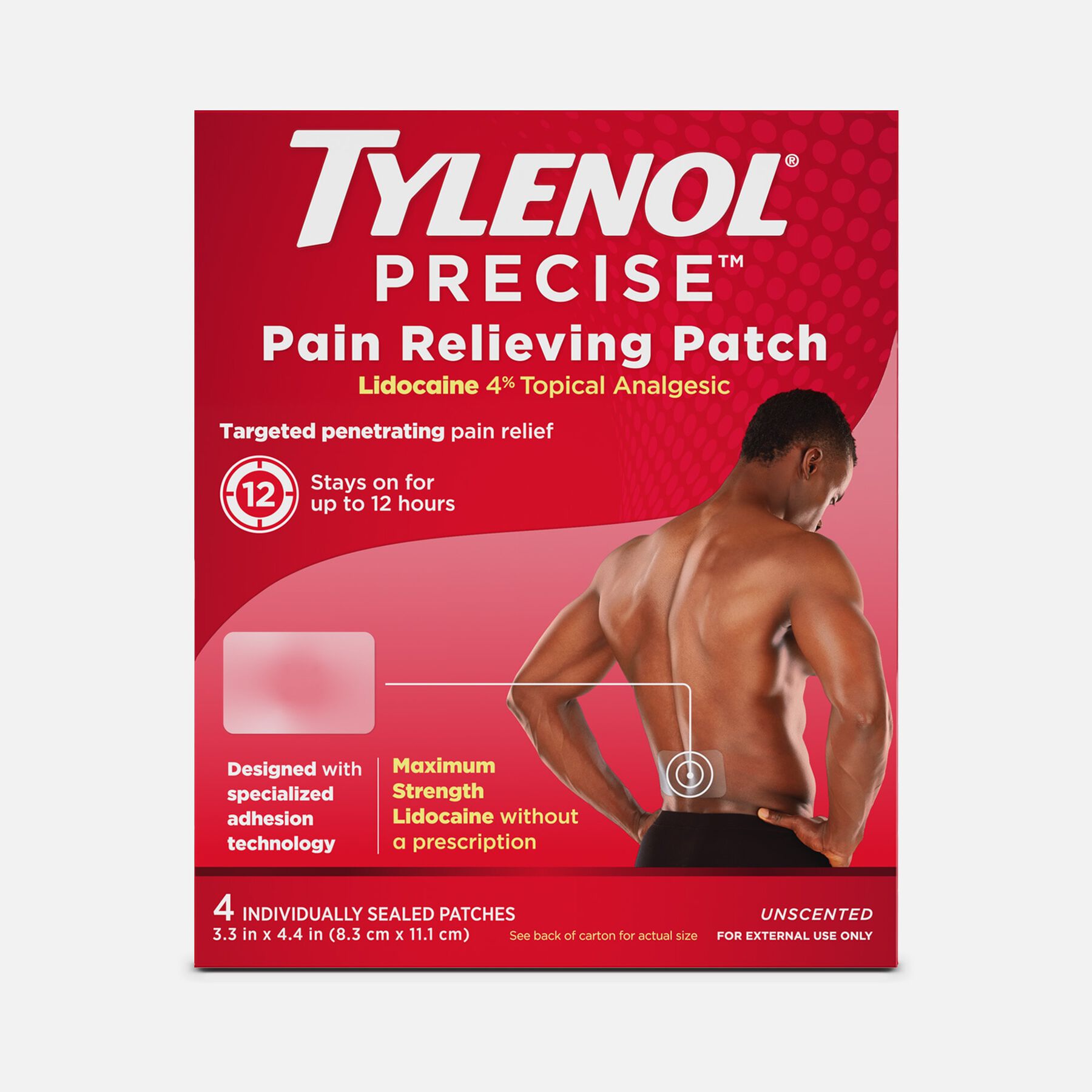 HSA Eligible TYLENOL® PRECISE® Pain Relieving Patches, Large, 4 ct. | HSA Eligible