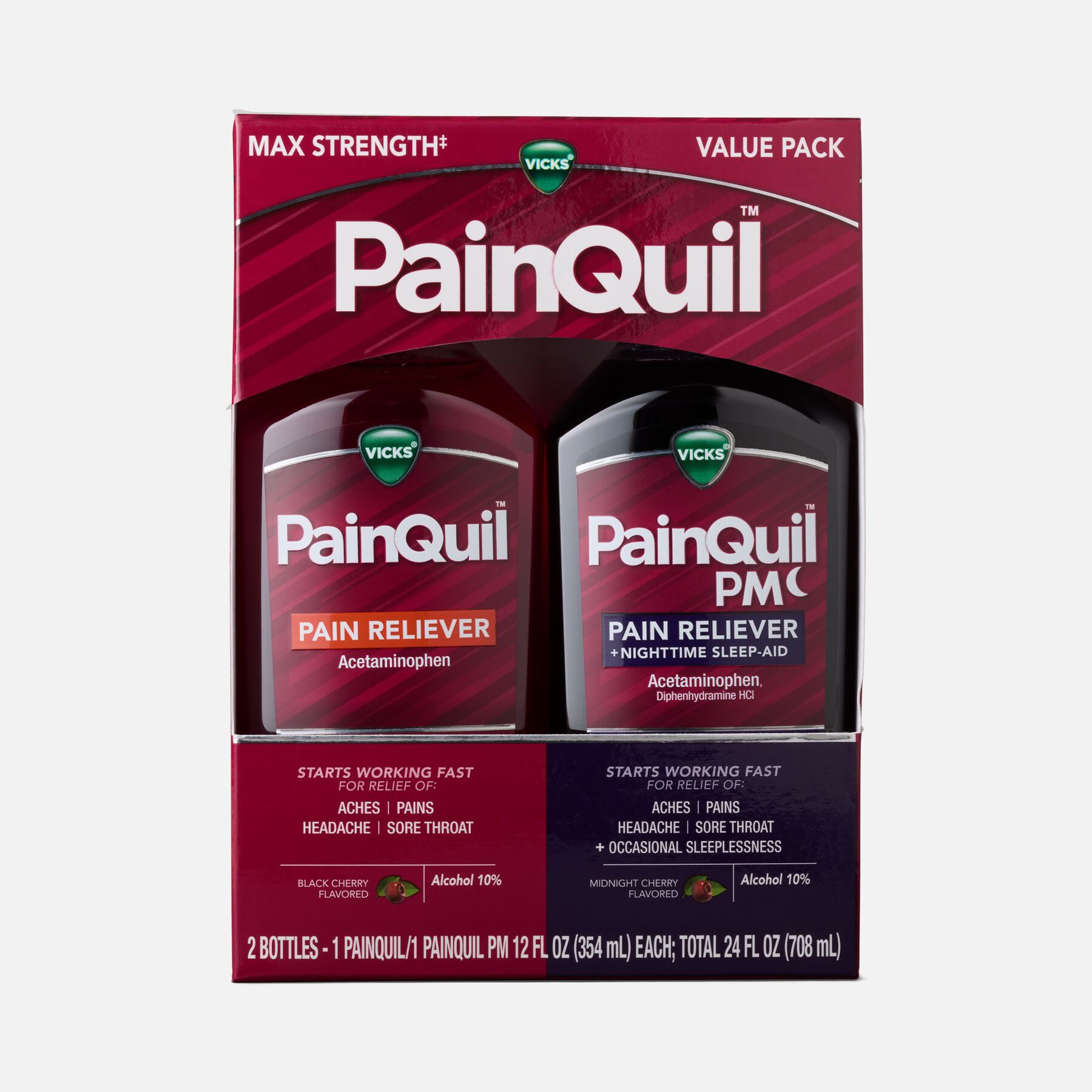 HSA Eligible Vicks PainQuil Pain Relief Liquid, Day & Night Combo Pack ...