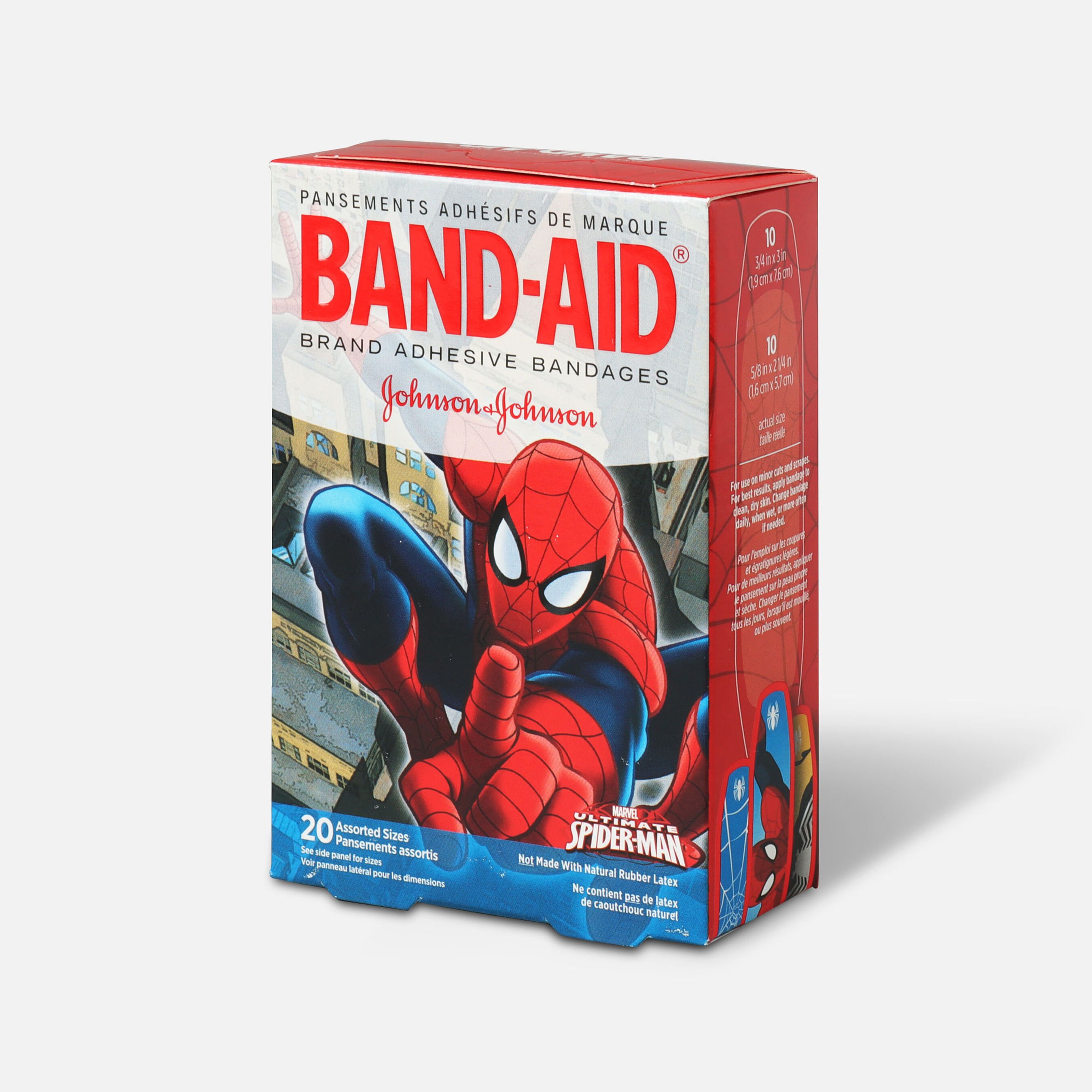 Band-Aid Adhesive Bandages, Spiderman, Assorted Sizes, 20 Count
