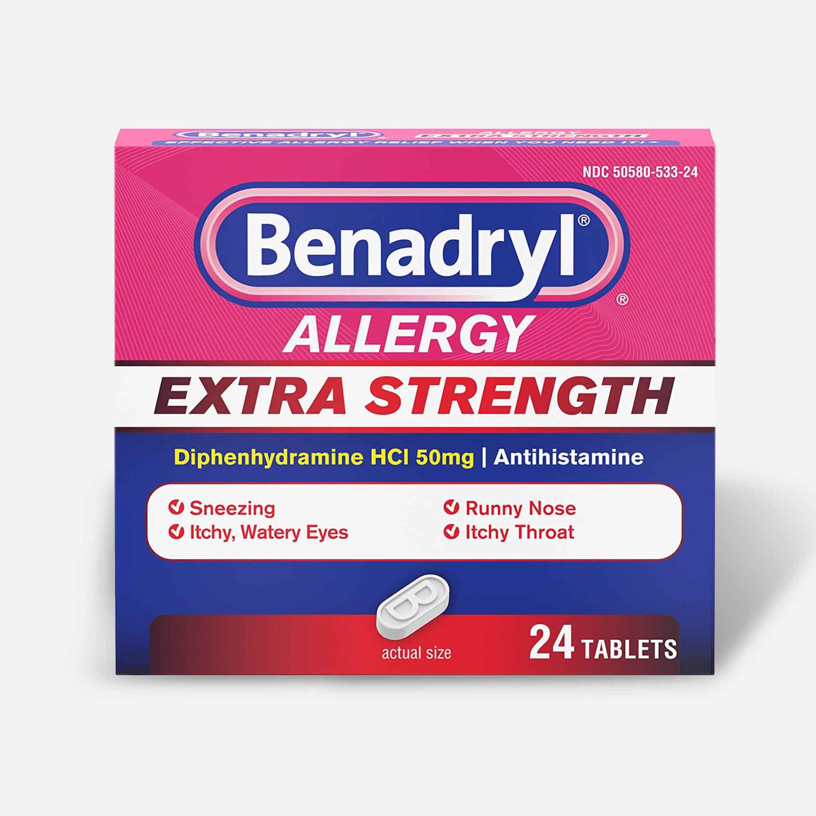 HSA Eligible Benadryl Extra Strength Allergy Tablet, 24 ct. | HSA Eligible