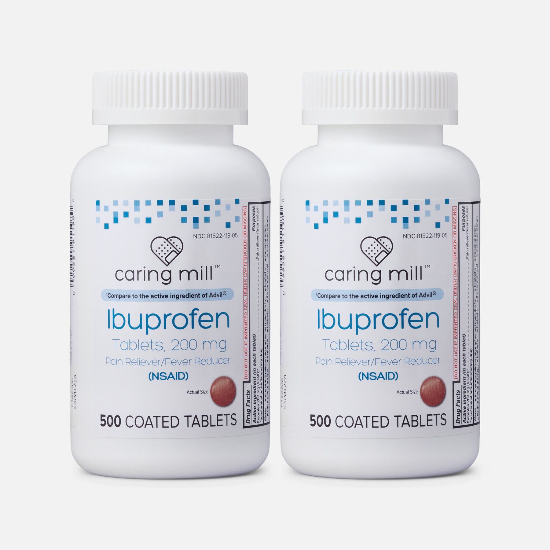 HSA Eligible Caring Mill™ Ibuprofen 200mg Tablets, 500 ct. (2-Pack ...