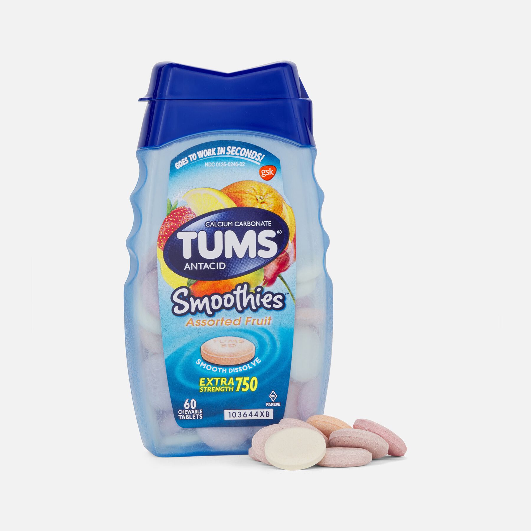 HSA Eligible TUMS Smoothies Extra Strength Antacid Chewable Tablets ...