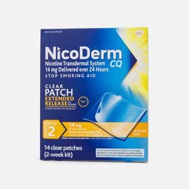 HSA Eligible NicoDerm CQ Step 2 Clear Nicotine Patches, 14mg, 14 ct ...