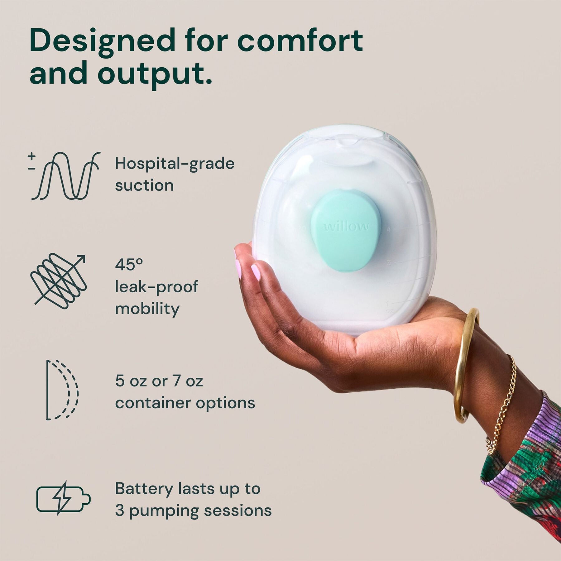 HSA Eligible Willow Go™ Wearable Hands-Free, Cord-Free Double Electric ...