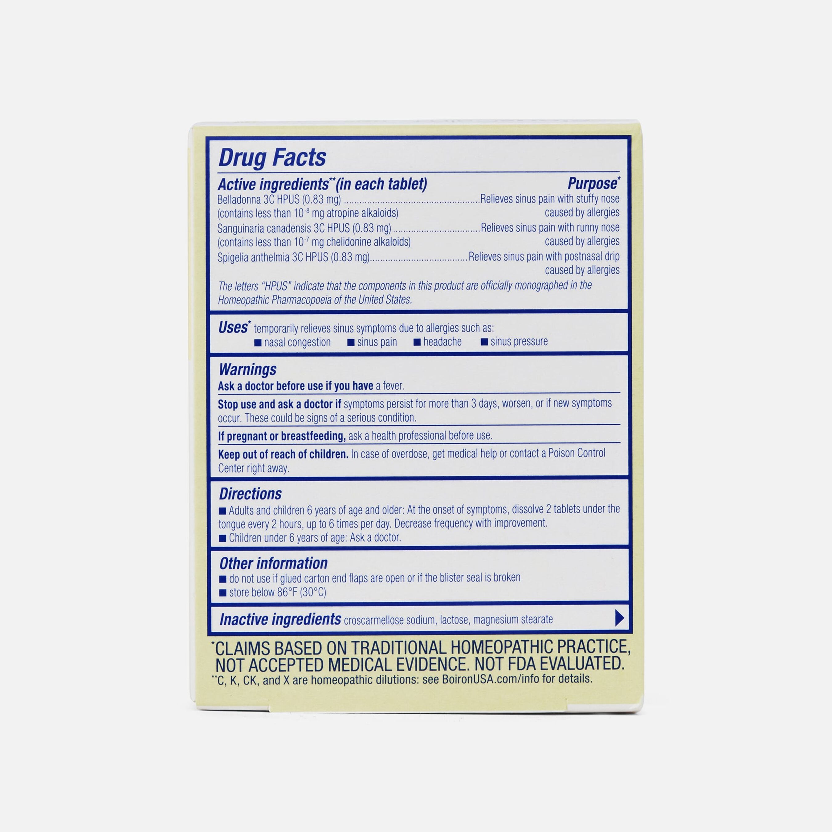 HSA Eligible Boiron SinusCalm Allergy, 60 Tablets | HSA Eligible
