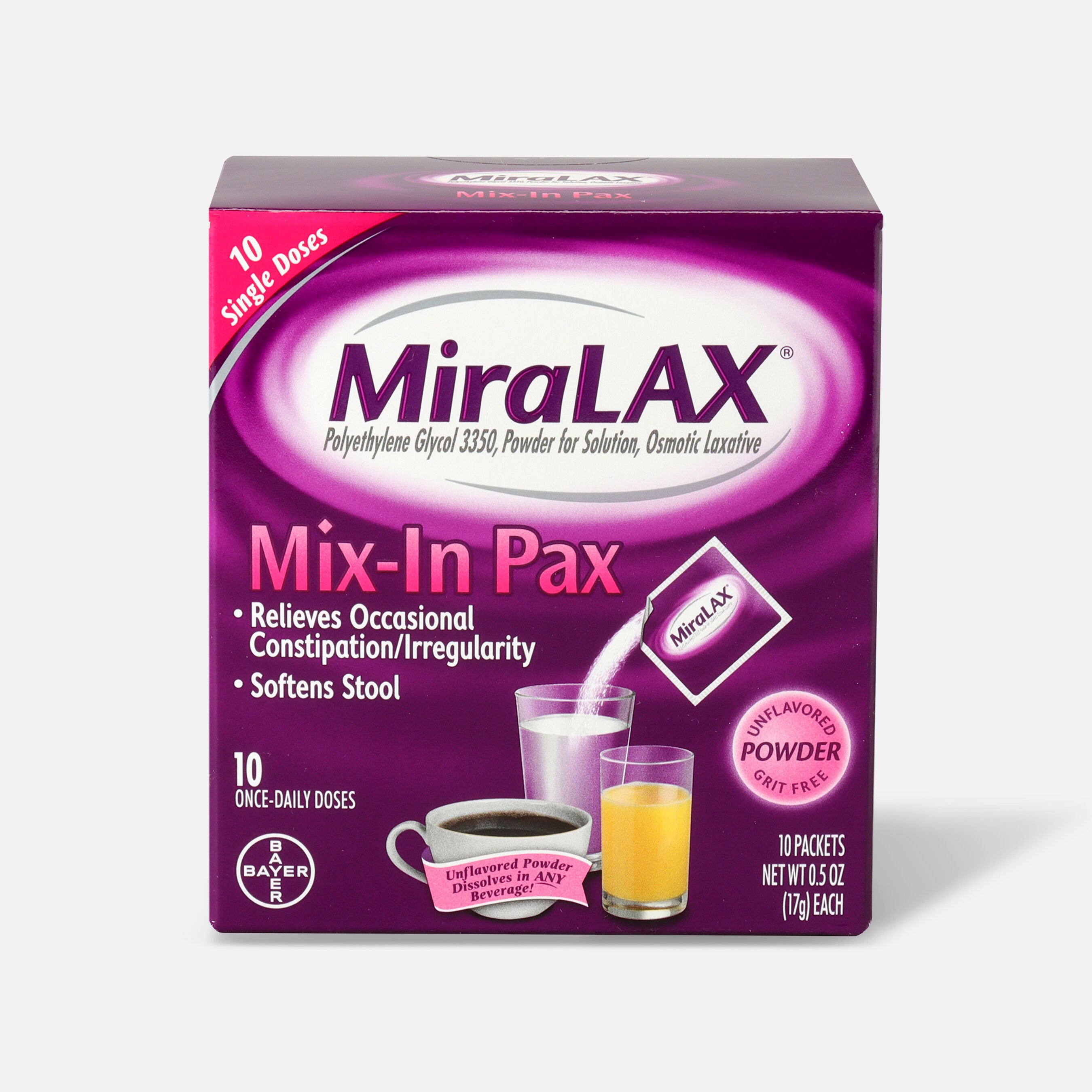 HSA Eligible MiraLAX Laxative Powder for Solution - 10 ct. | HSA Eligible