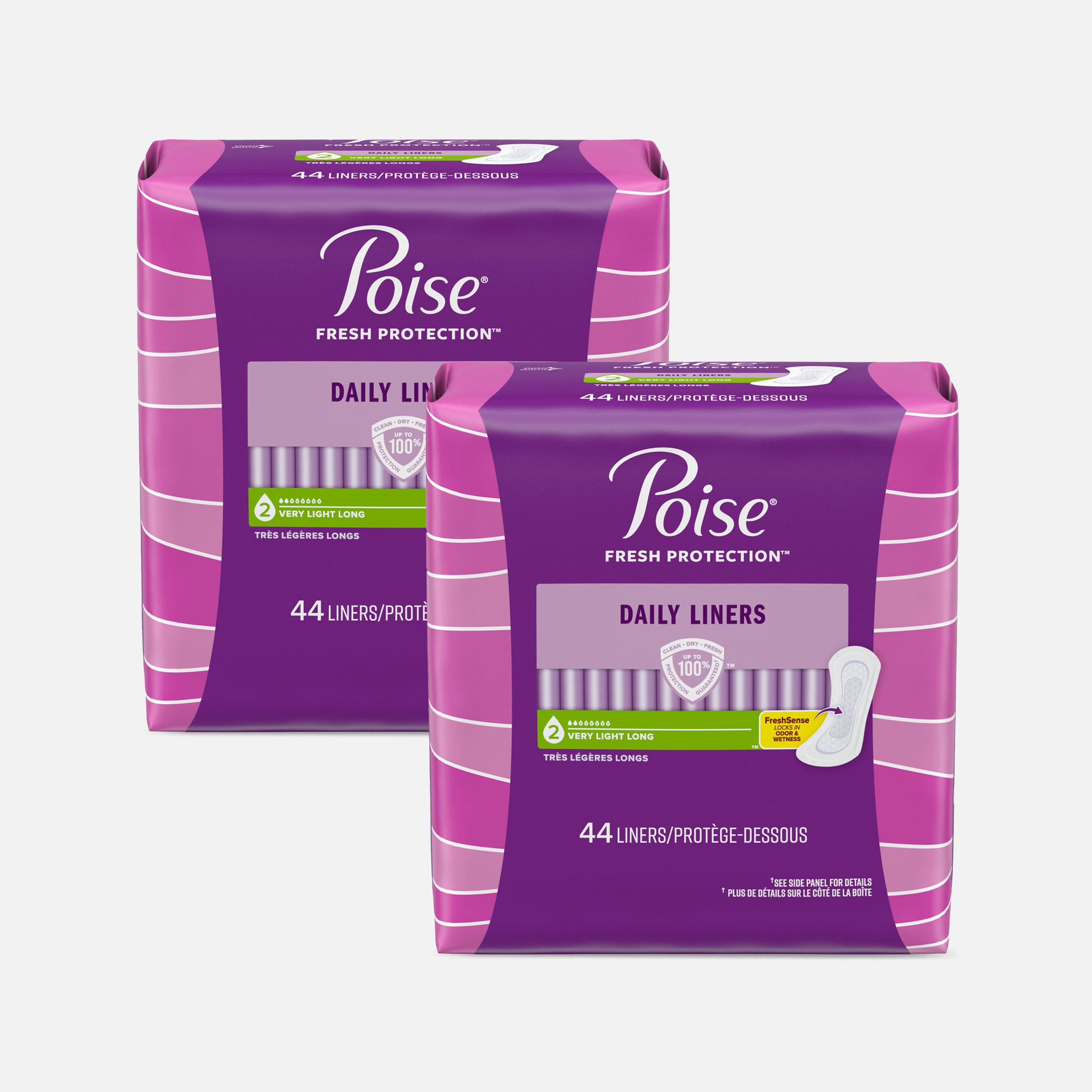 HSA Eligible Poise Pantyliners Very Light Extra Coverage, Long, 44 ct ...