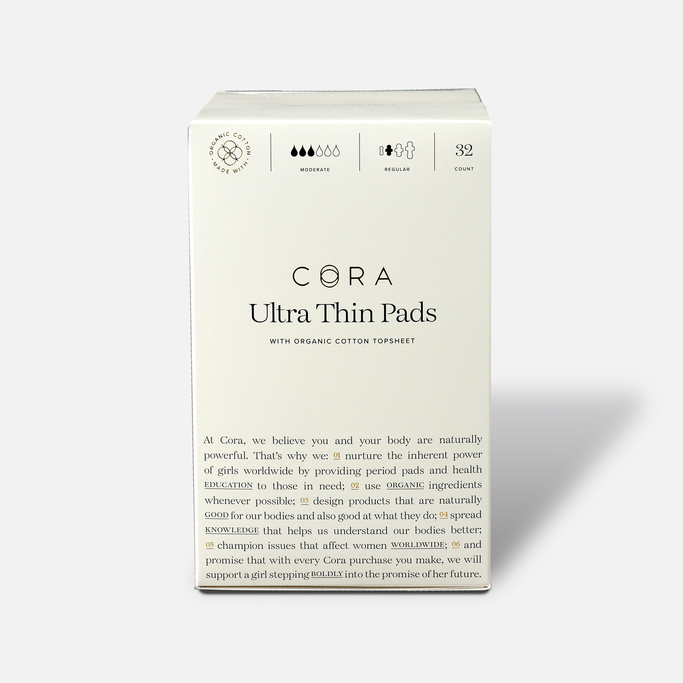 HSA Eligible Cora Organic Cotton Ultra Thin Period Pads | HSA Eligible