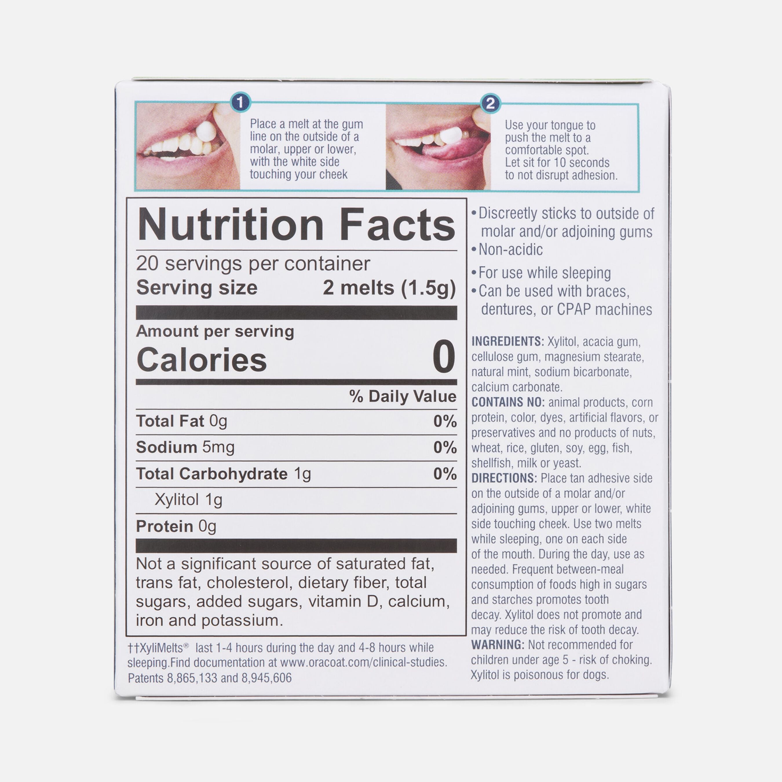 HSA Eligible OraCoat XyliMelts Dry Mouth Stick-On Melts - Mild Mint, 40 ...